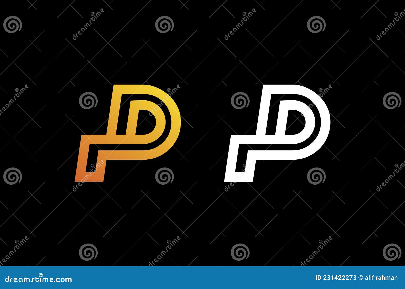 Two Options Letter P Logo, Eps10 Isolated Stock Illustration ...