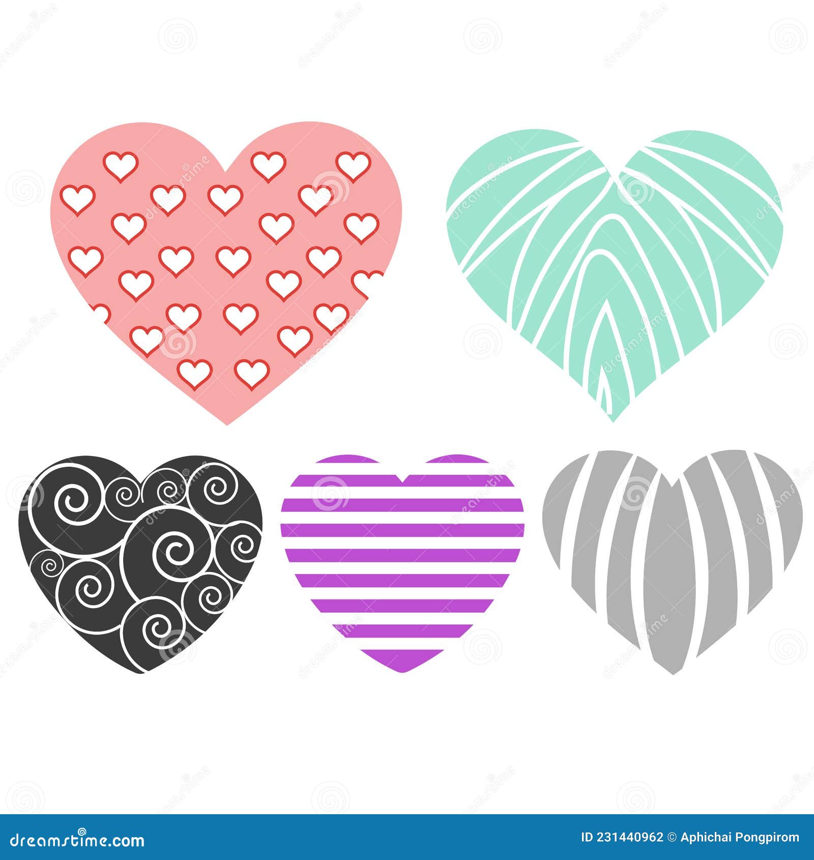 Heart Shaped Collection it is a Vector Illustration of Many Designs ...