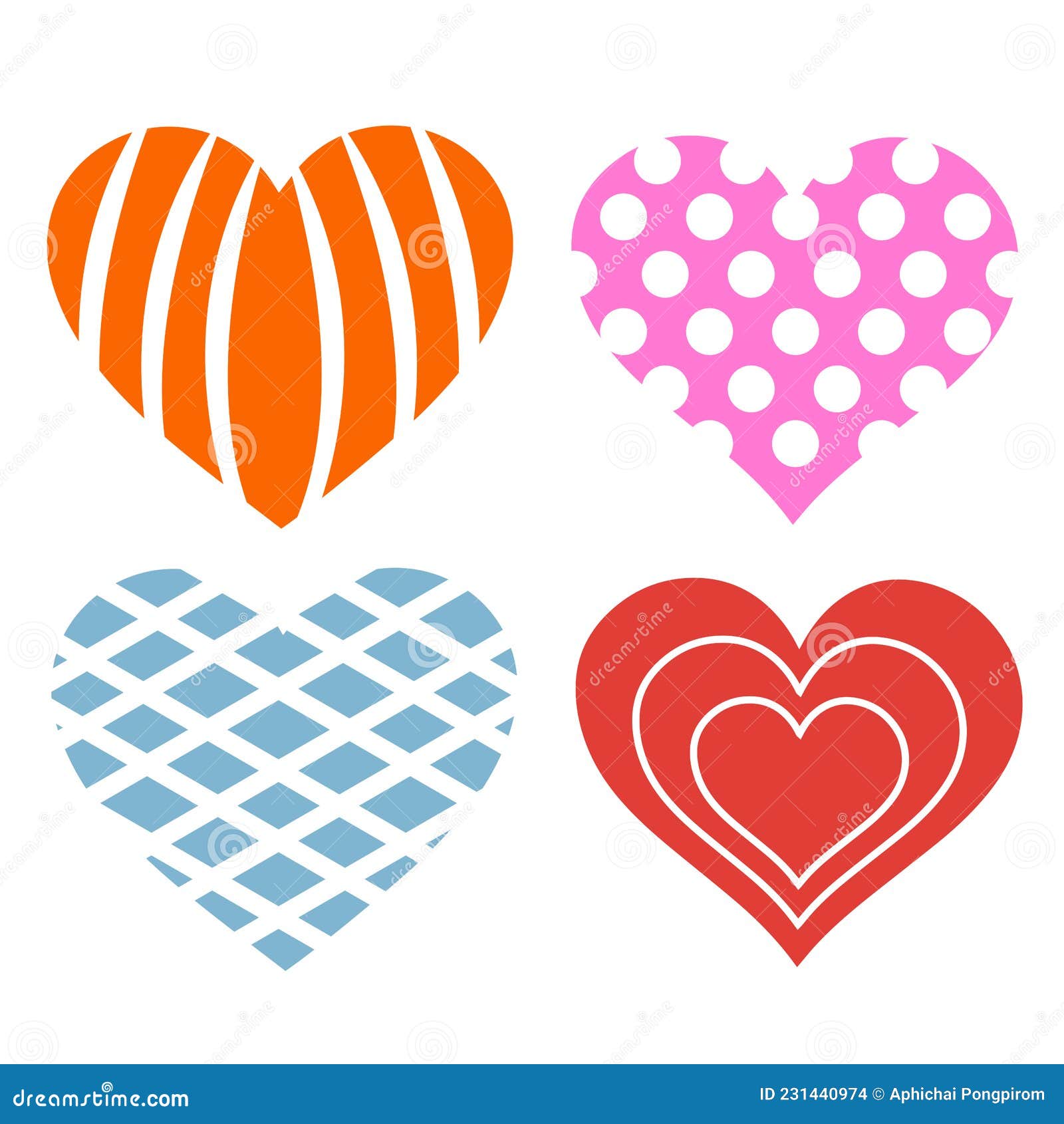 Heart Shaped Collection it is a Vector Illustration with Many Designs ...