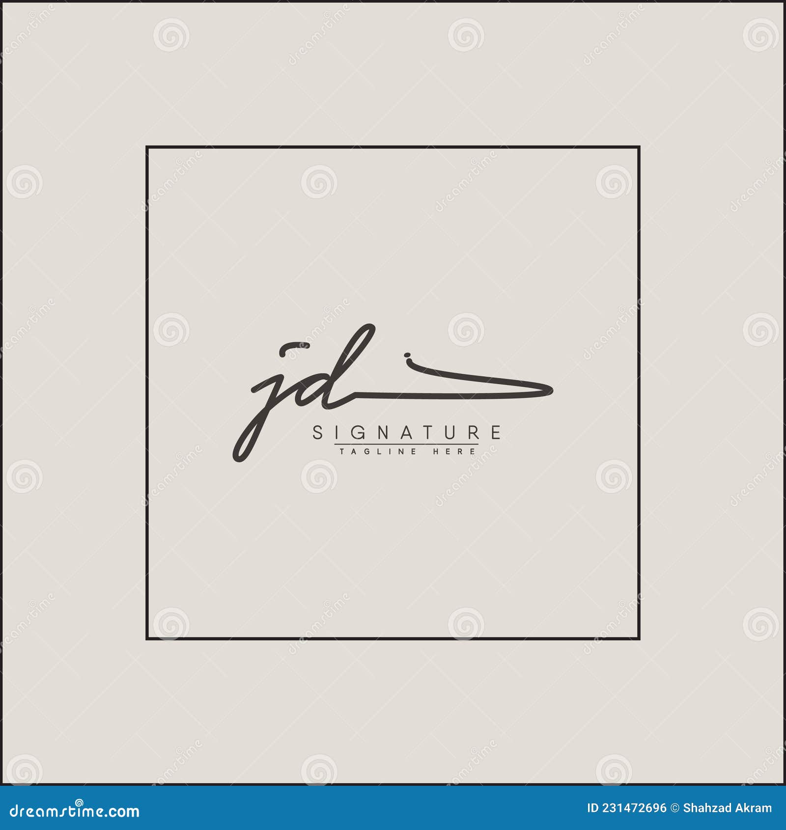 Initial Letter JD Logo - Hand Drawn Signature Style Logo Stock Vector ...