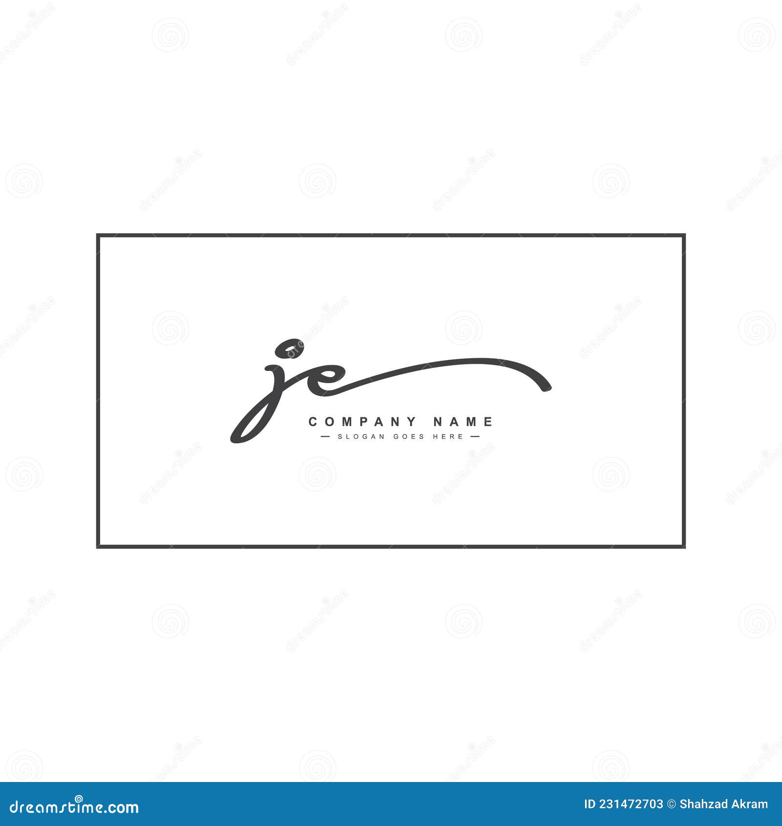 Initial Letter JE Logo - Hand Drawn Signature Logo Stock Vector ...