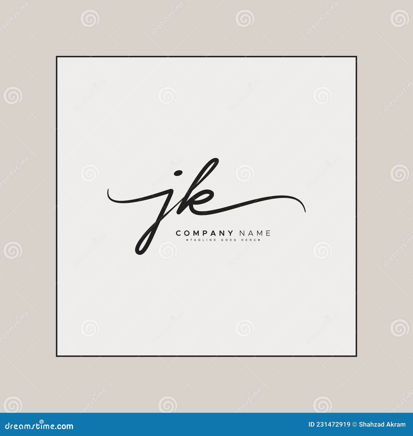 Initial Letter JK Logo - Hand Drawn Signature Style Logo Stock Vector ...