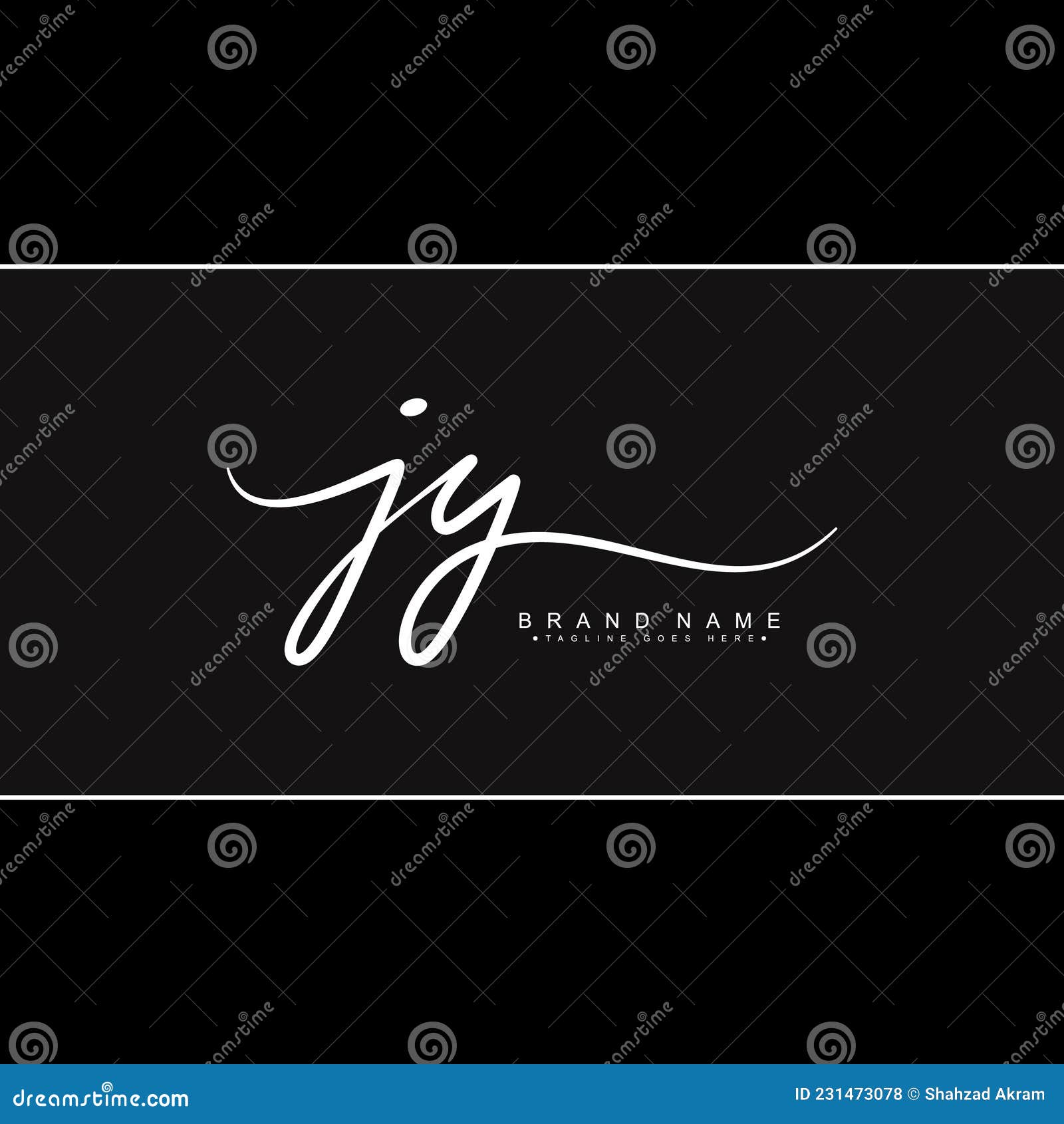 Initial Letter JY Logo - Hand Drawn Signature Style Logo Stock Vector ...
