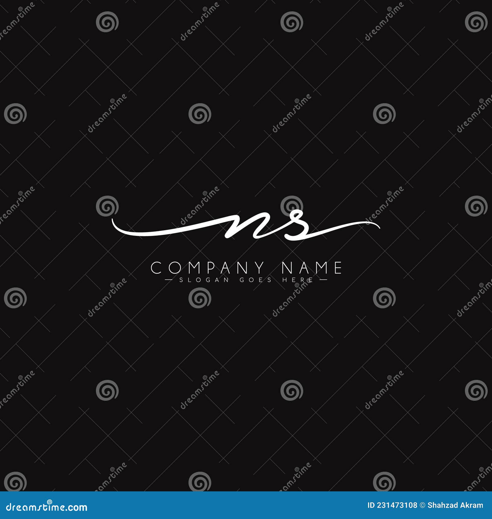 Initial Letter NS Logo - Hand Drawn Signature Logo Stock Vector ...