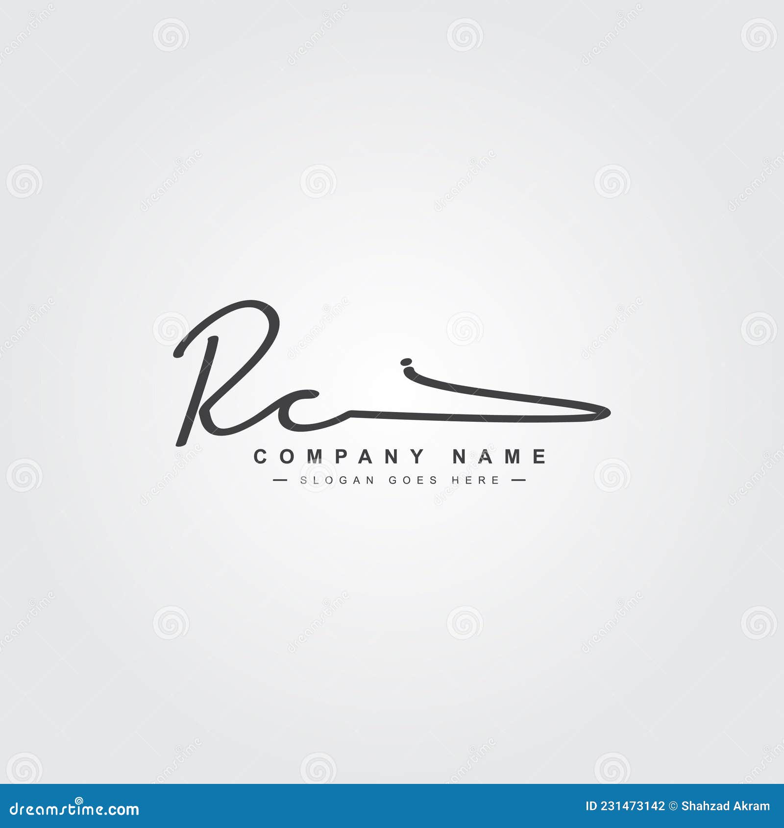 Initial Letter RC Logo - Handwritten Signature Logo Stock Vector ...