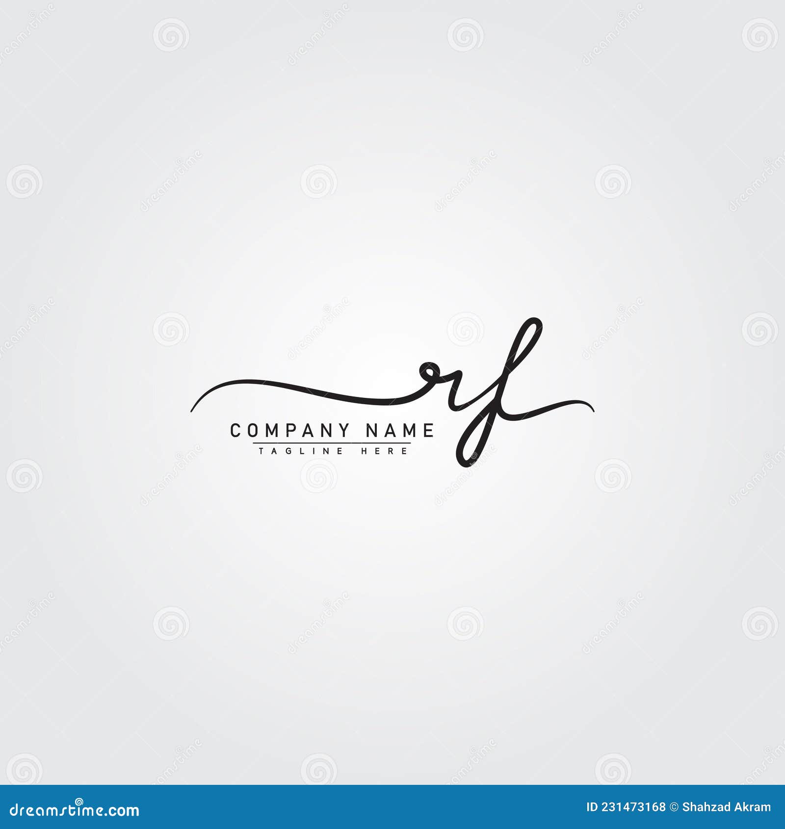 Initial Letter RF Logo - Hand Drawn Signature Style Logo Vector ...