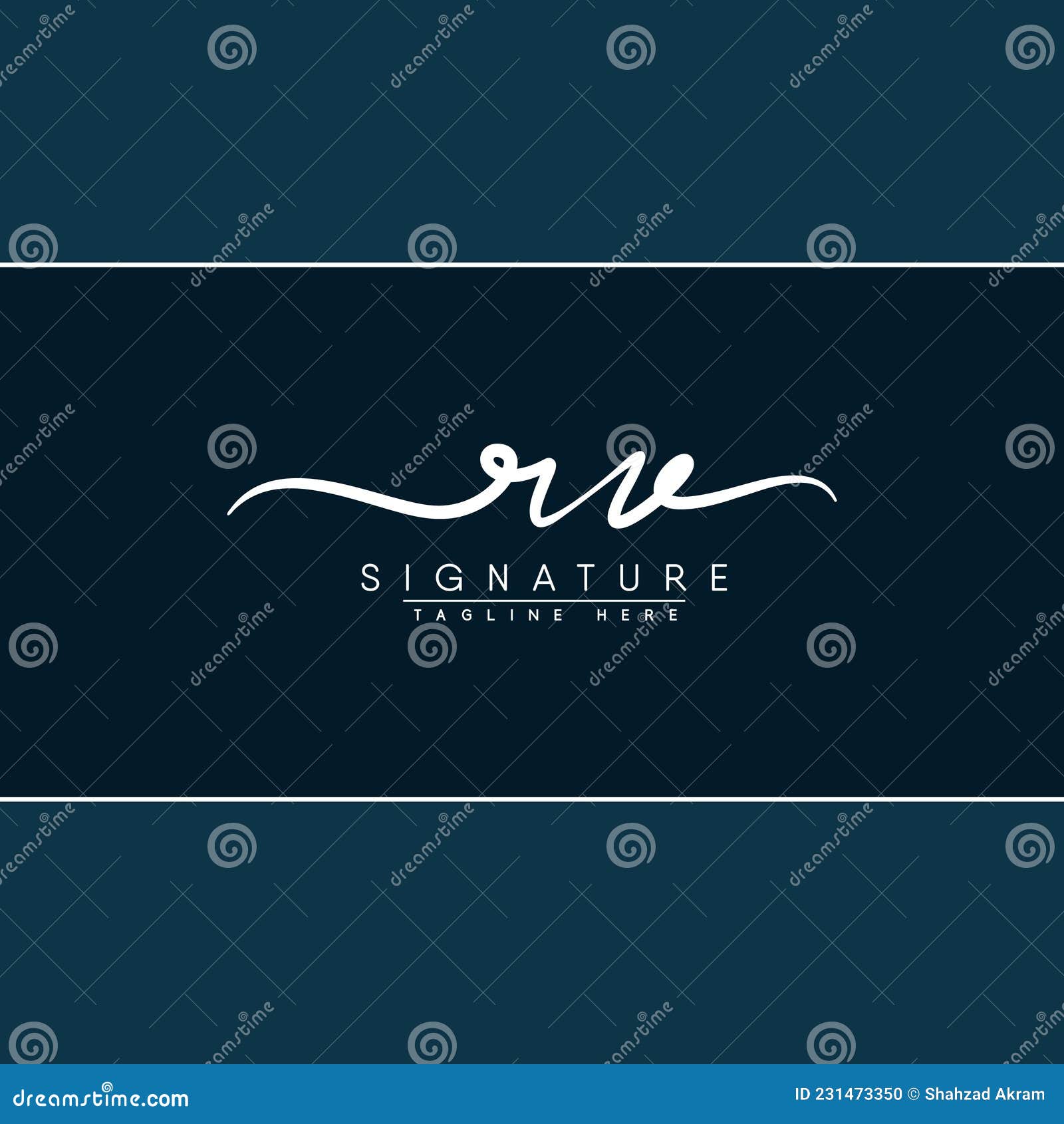 Initial Letter RV Logo - Hand Drawn Signature Style Logo Stock Vector ...