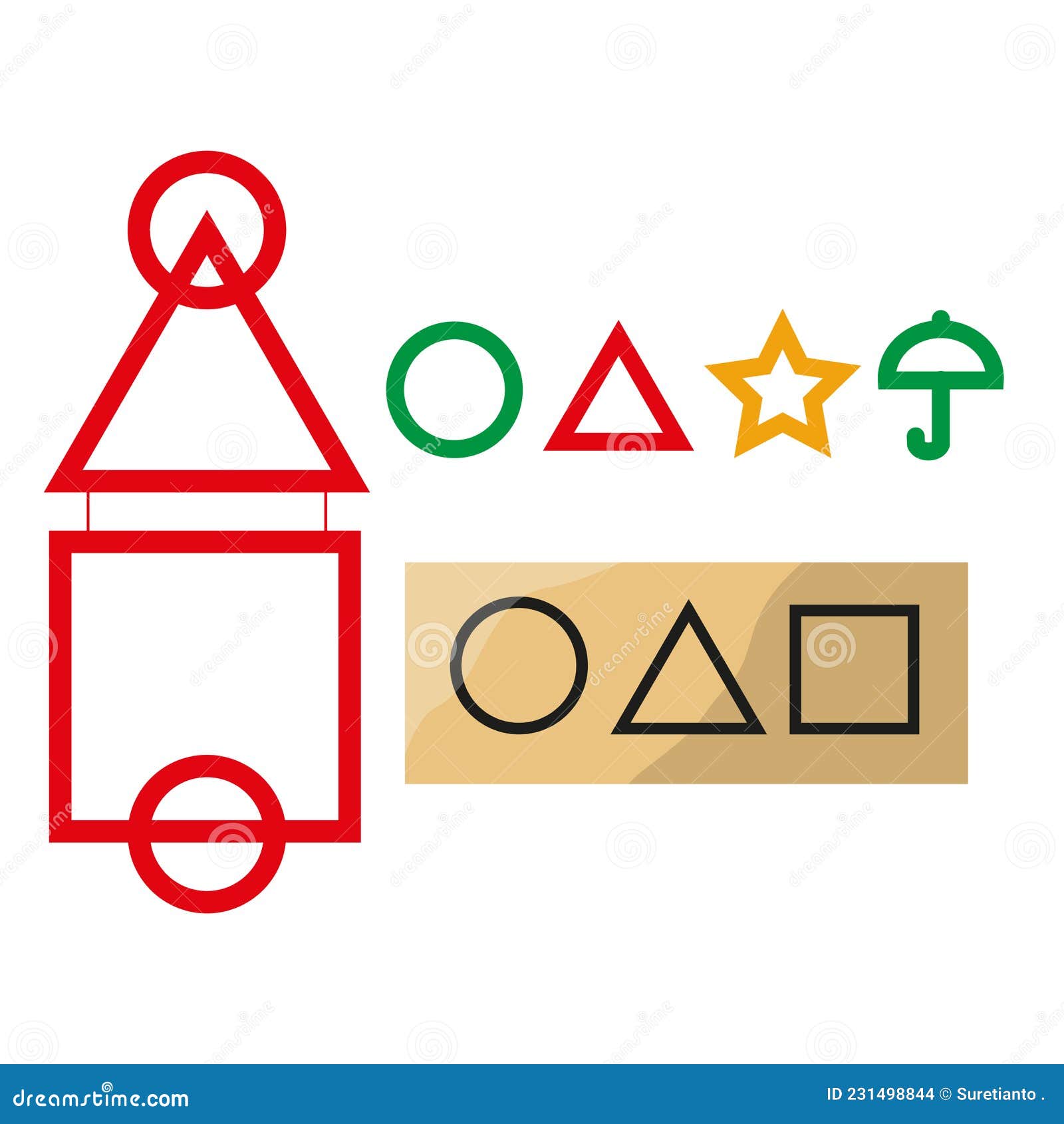 Game Triangle, Square and Circle Vector Stock Vector - Illustration of ...