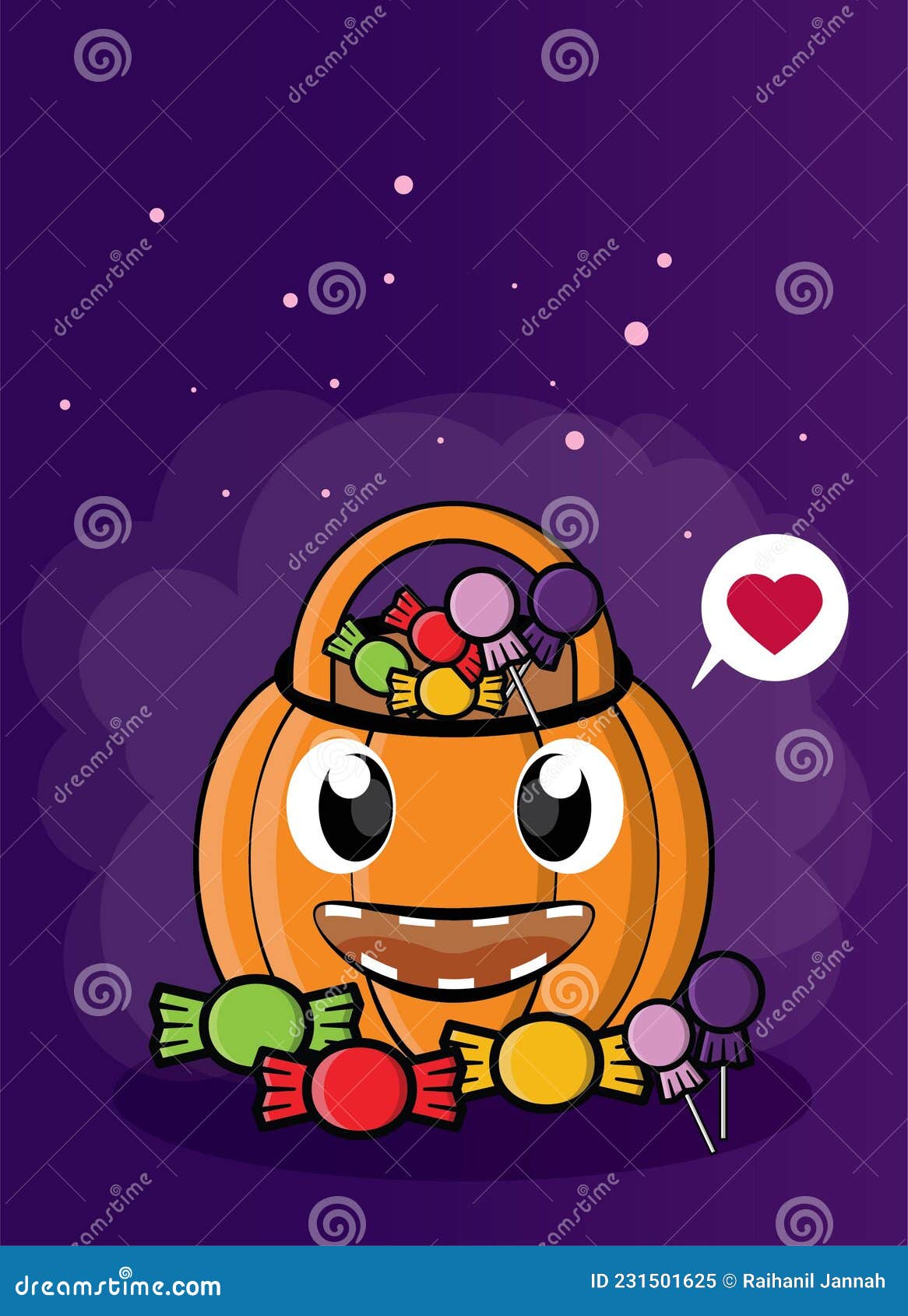 Illustration Vector Graphic of Candy Bucket in Halloween Cover. Stock ...