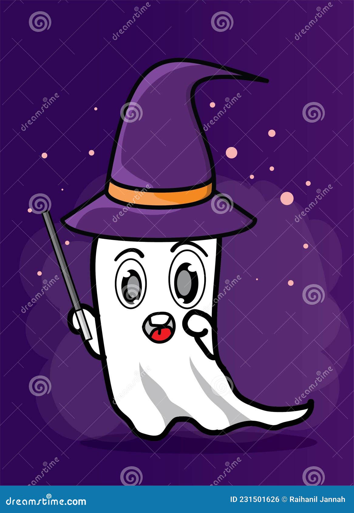 Illustration Vector Graphic of Ghost Wizard in Halloween Cover. Stock ...