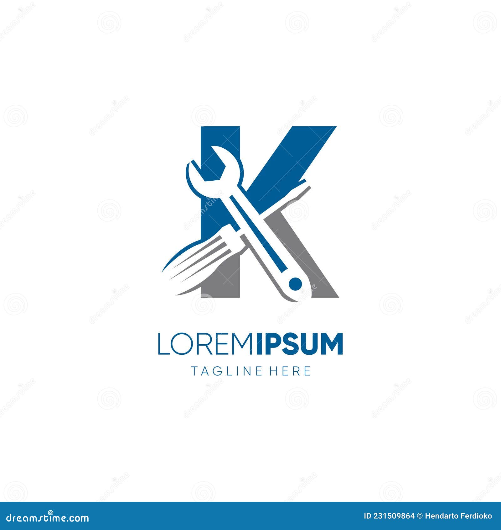 Letter K Screwdriver and Wrench Logo Design Vector Icon Graphic Stock ...