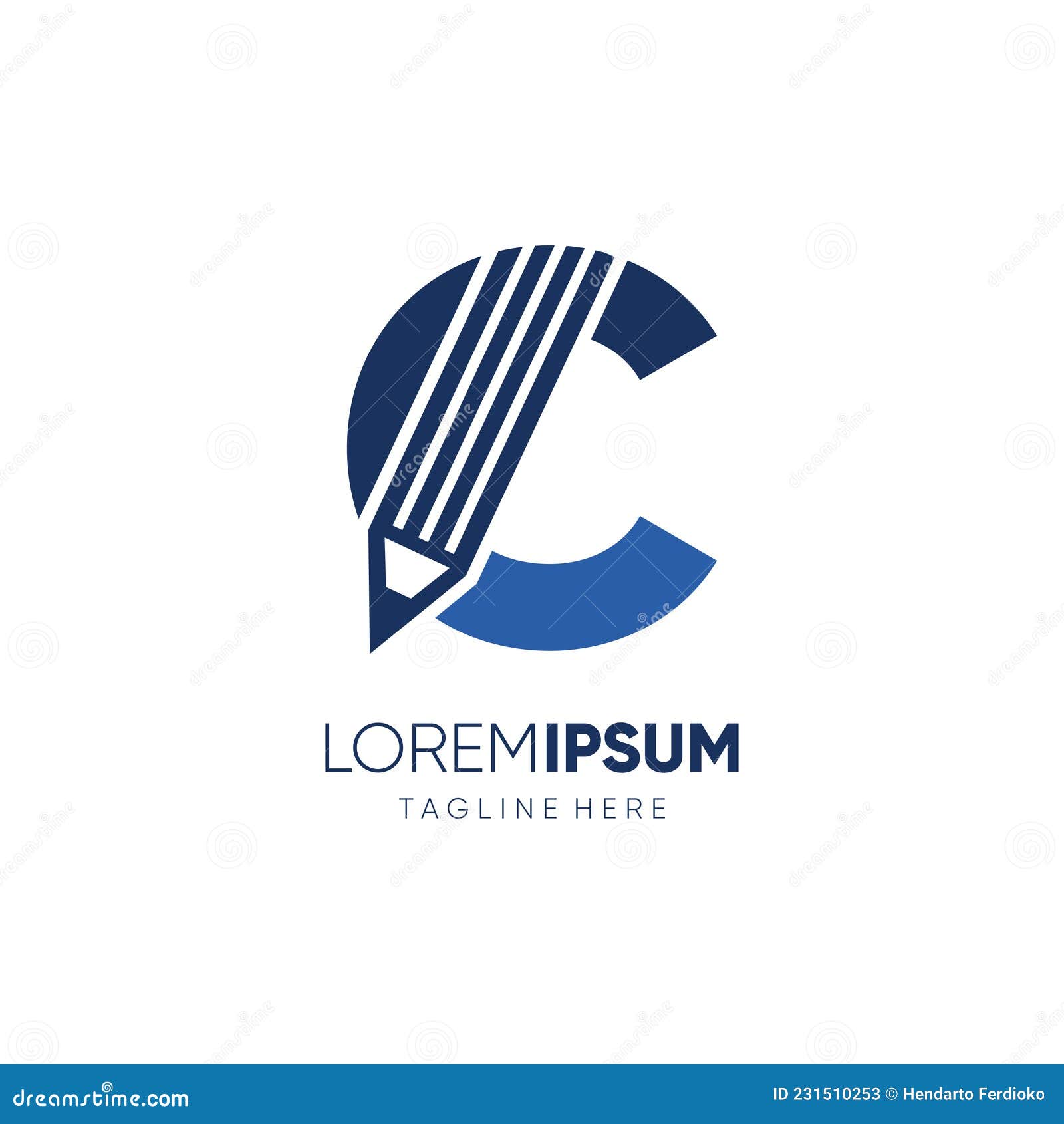 Letter C Pencil Logo Design Vector Icon Graphic Stock Vector ...