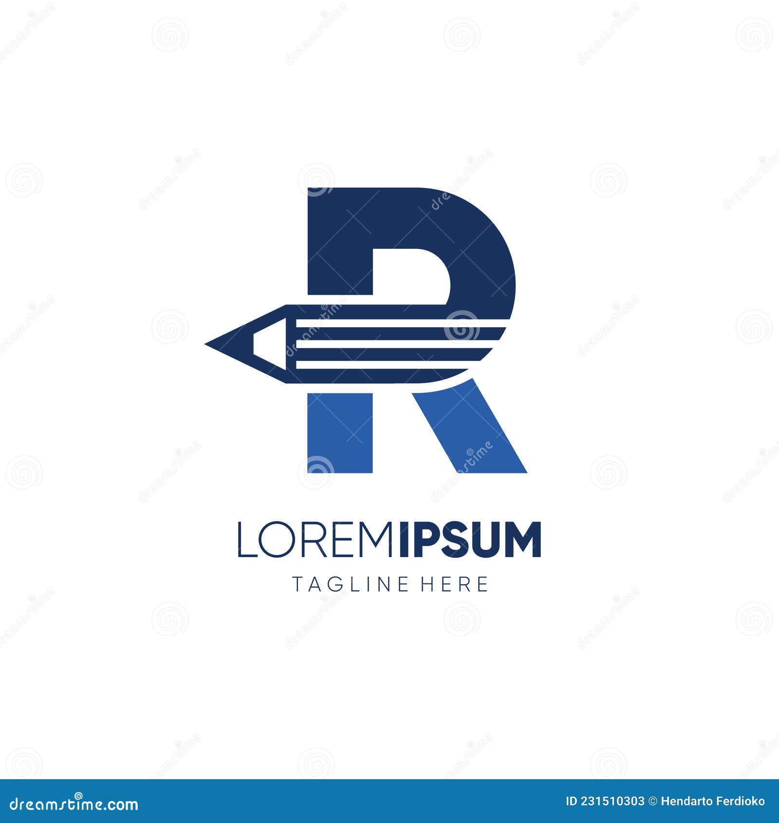 Letter R Pencil Logo Design Vector Icon Graphic Stock Vector ...