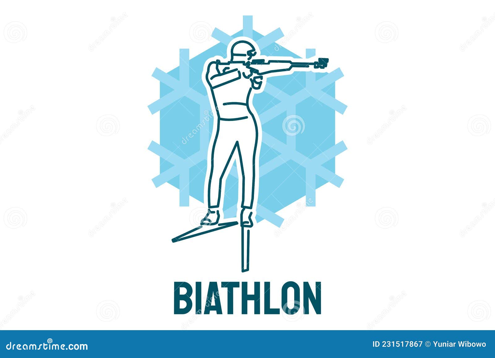 Biathlon Sport Vector Line Icon. Stock Vector - Illustration of symbol ...