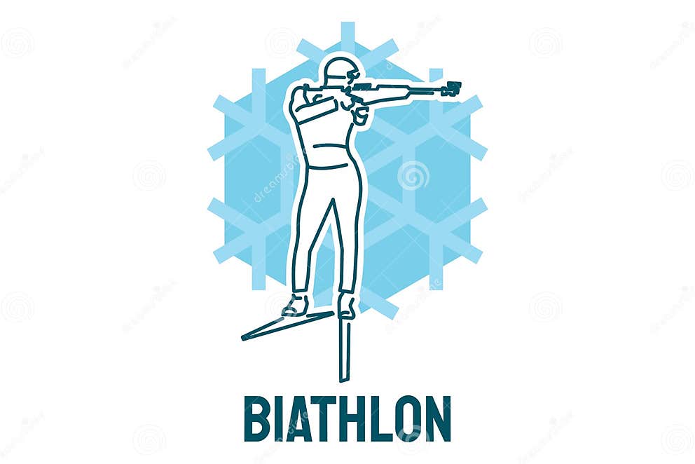 Biathlon Sport Vector Line Icon. Stock Vector - Illustration of symbol ...