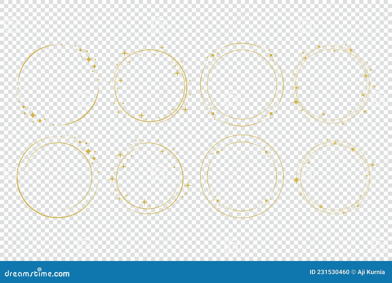 Gold Star Circle Isolated on Transparent Background Stock Vector ...