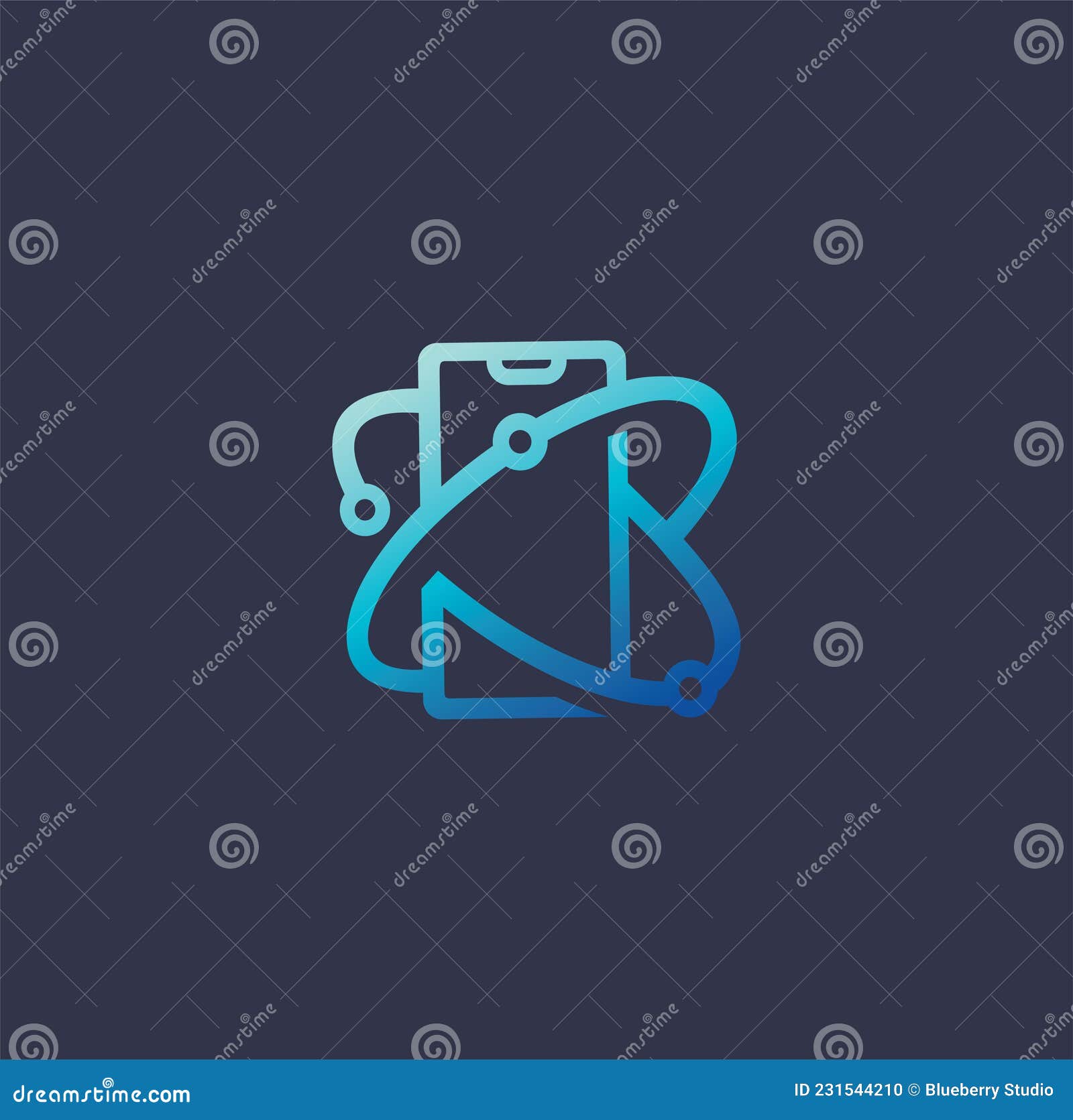 Digital Technology Logo Template Mobile Phone and Tablet Vector Design ...