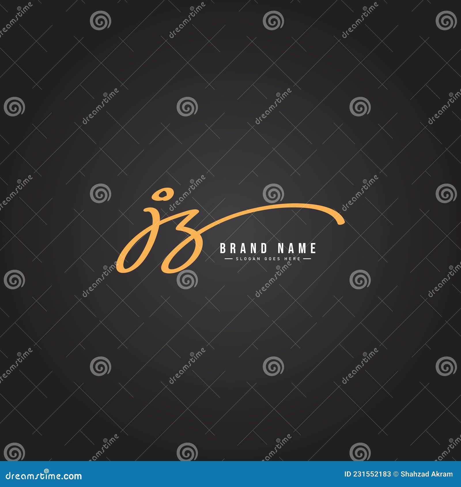 Initial Letter JZ Logo - Handwritten Signature Logo Stock Vector ...