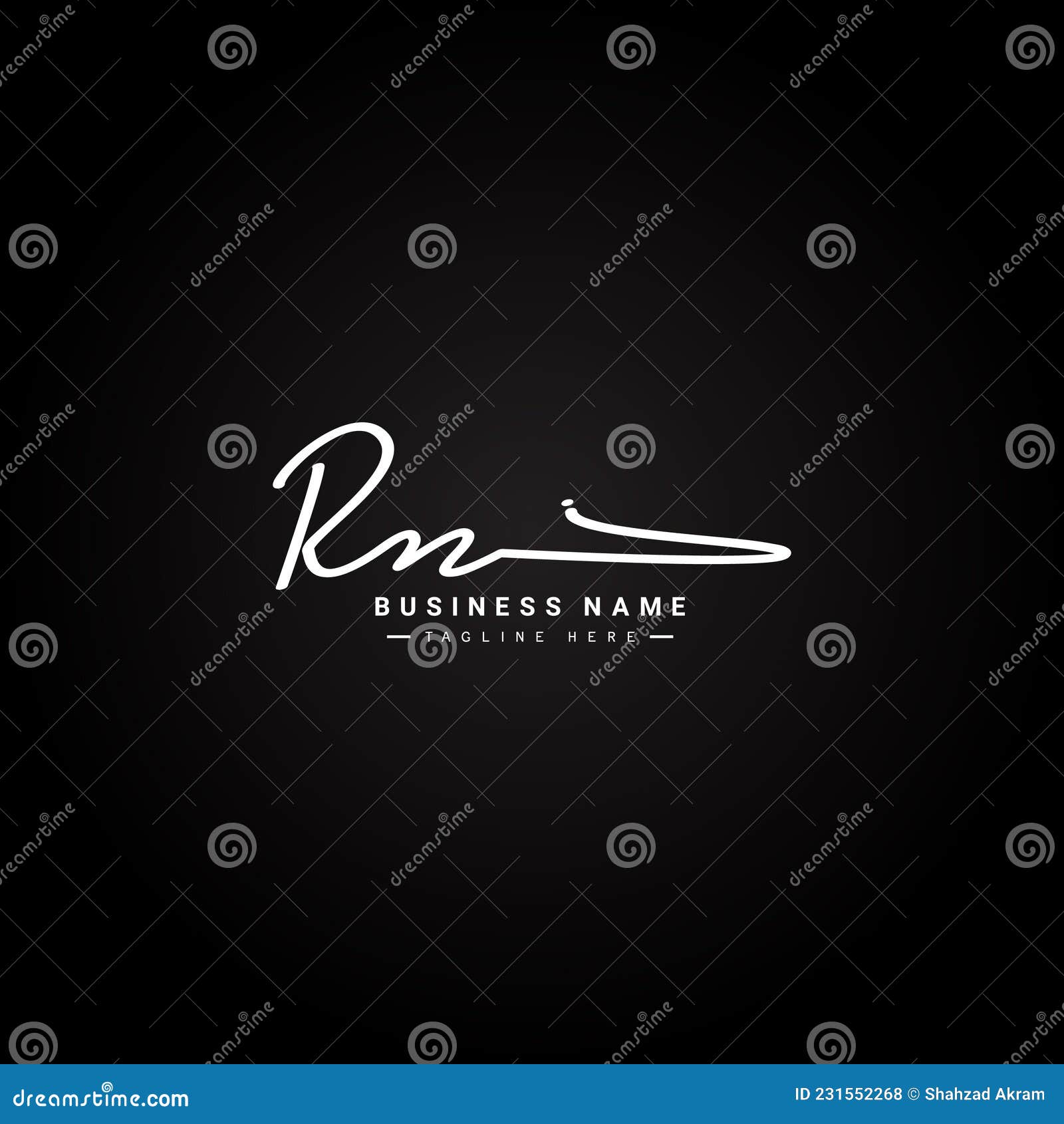 Initial Letter RN Logo - Hand Drawn Signature Style Logo. Stock Vector ...