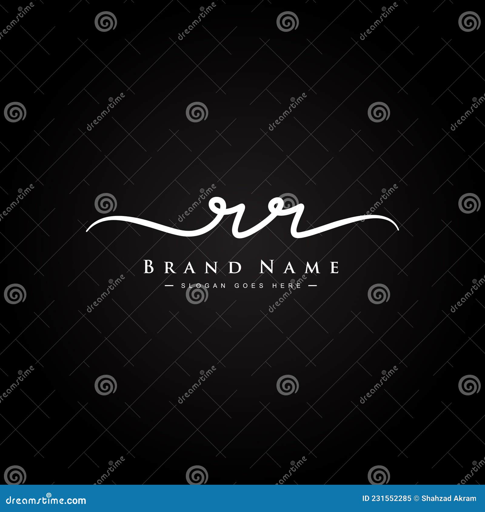 Initial Letter RR Logo - Hand Drawn Signature Style Logo. Stock Vector ...