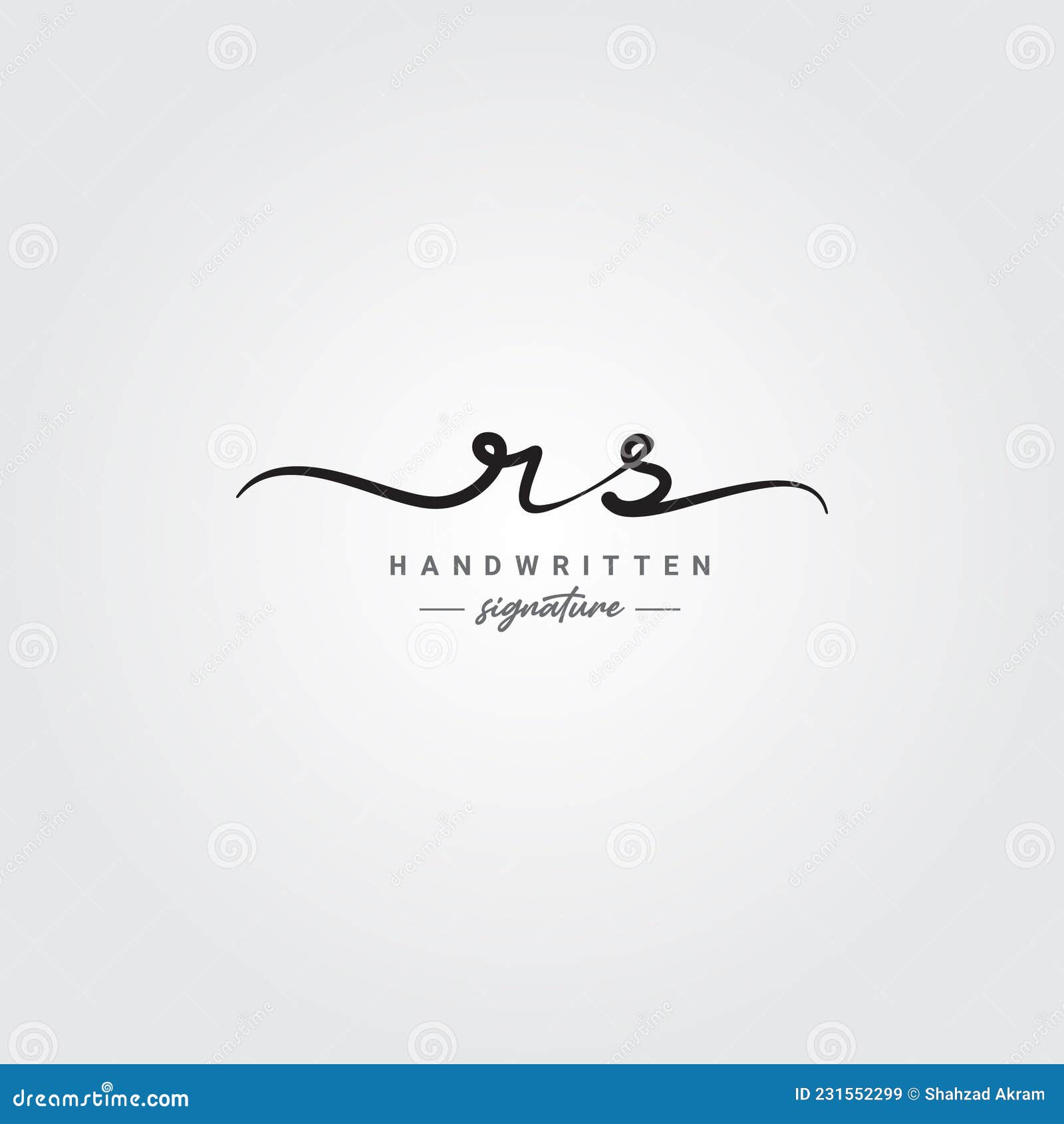 Initial Letter RS Logo - Hand Drawn Signature Logo. Stock Vector ...