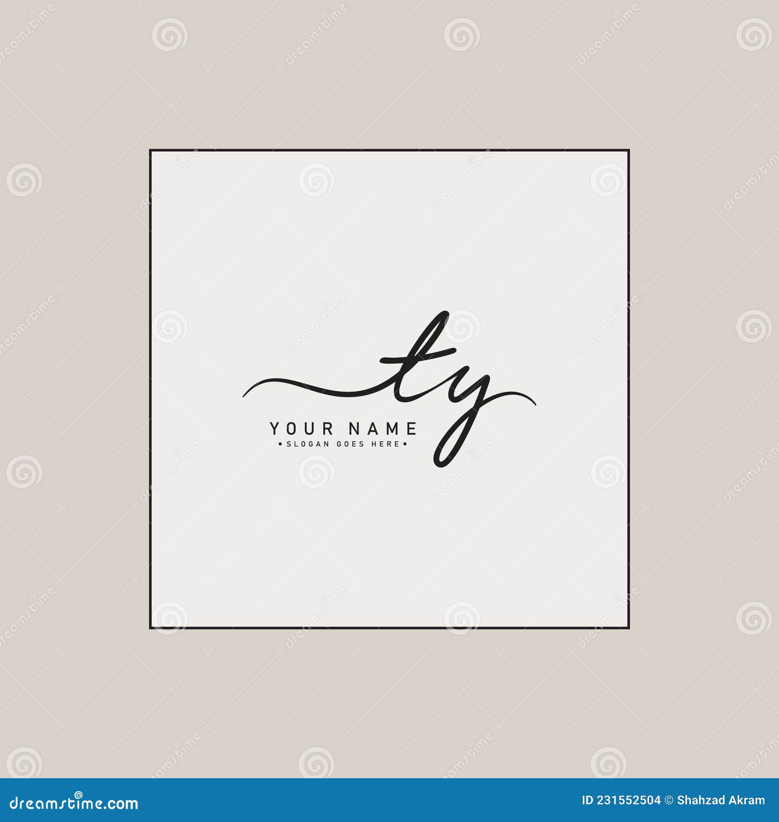 Initial Letter TY Logo - Hand Drawn Signature Logo Stock Vector ...