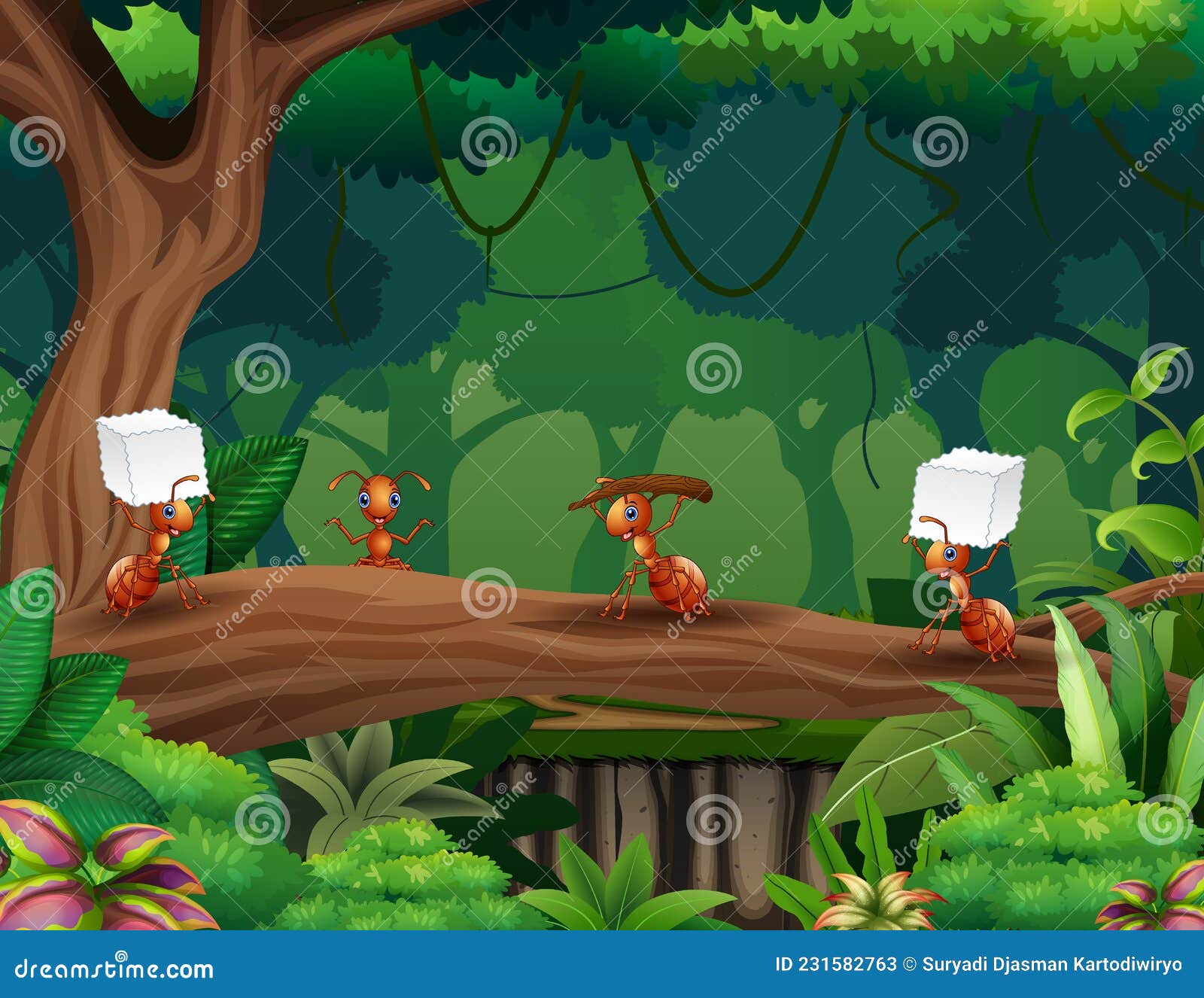 Ants Colony Path Route Banner With Location Pins Royalty-Free Stock ...
