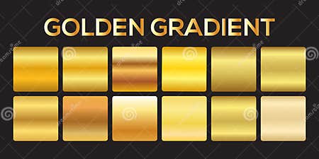 Set of Colours Golden Gradients Vector Design Illustration Isolated on ...
