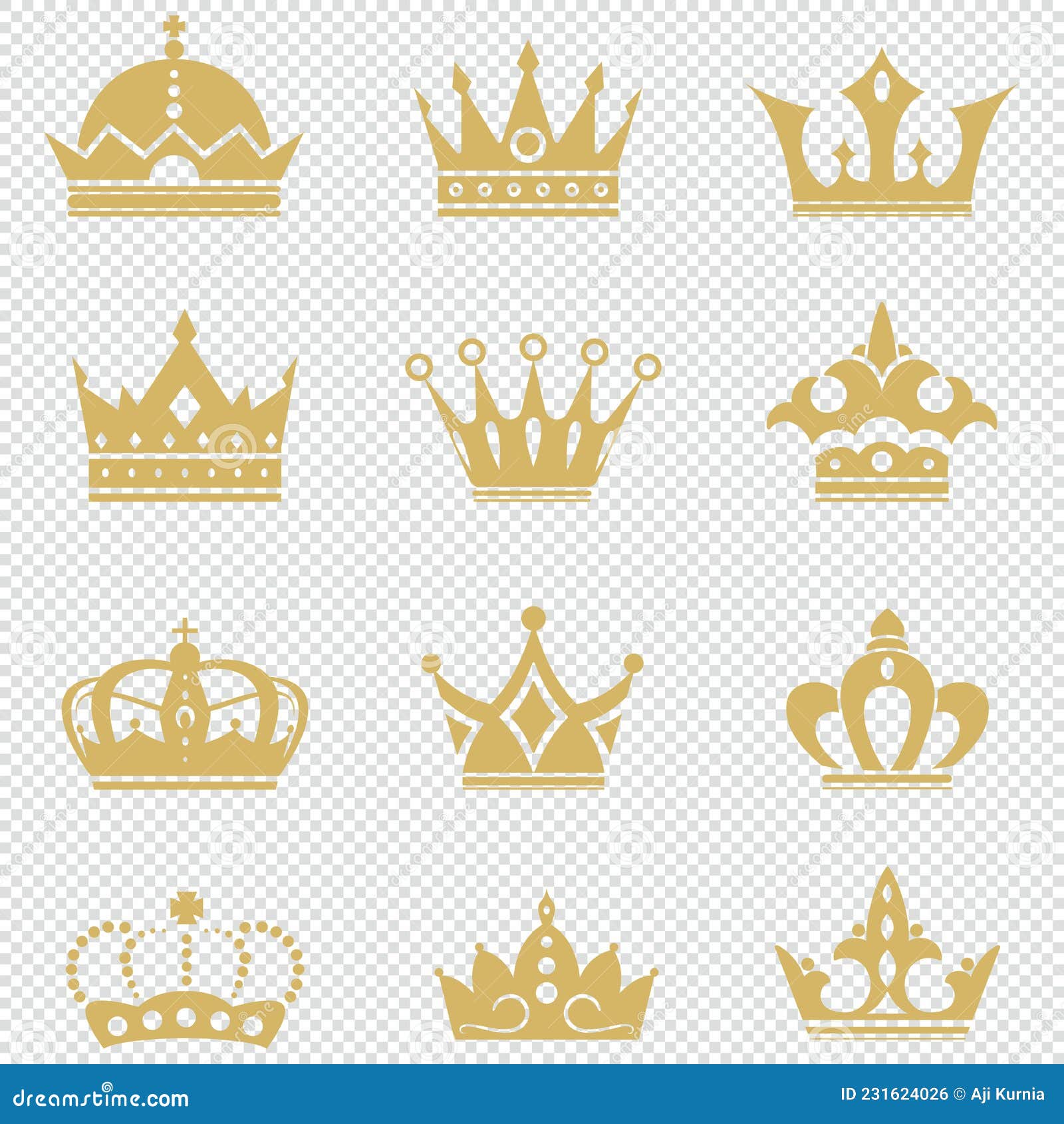 Imperial Crown Templates Golden Flat Stock Vector - Illustration of ...