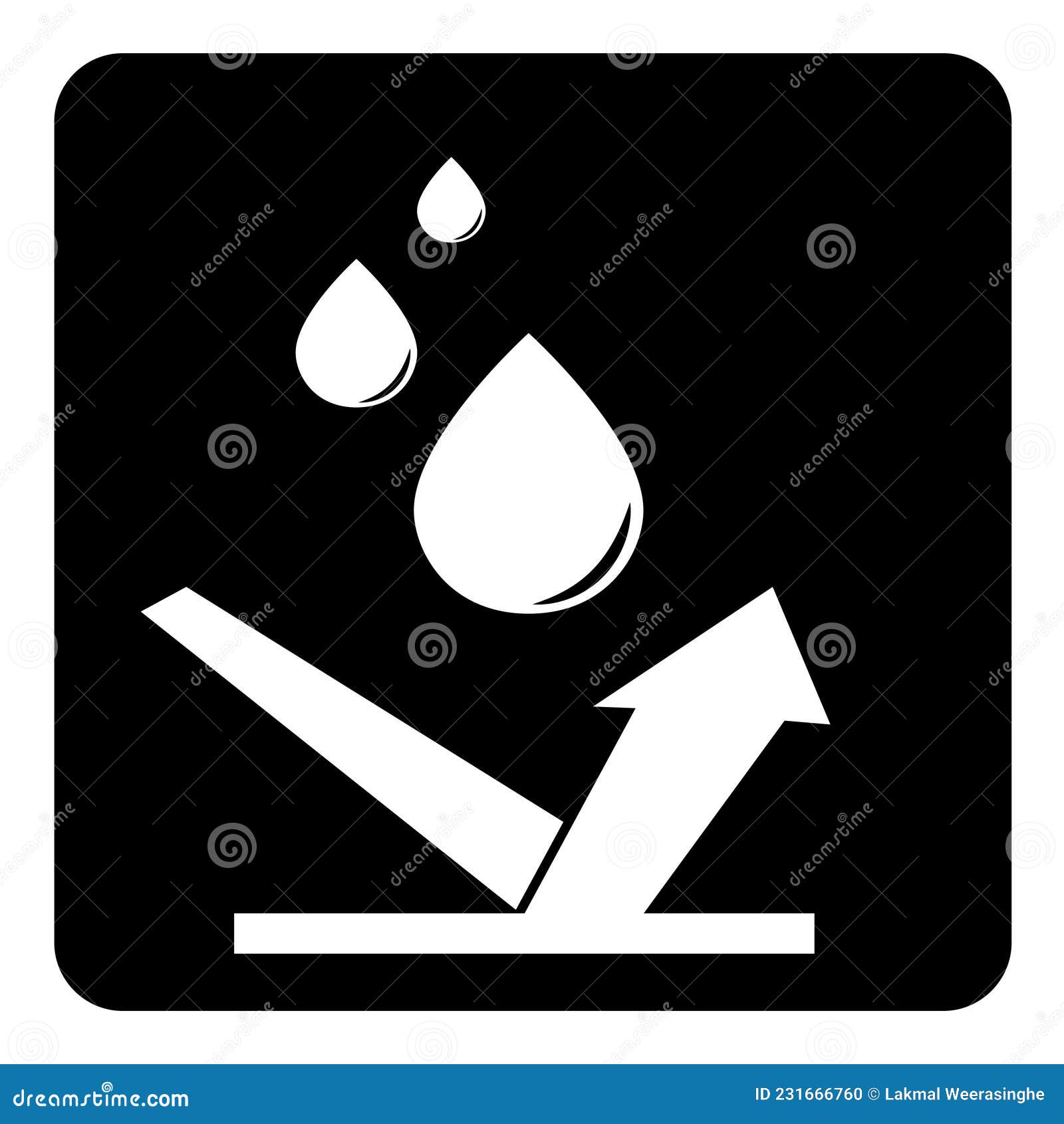 Waterproof Symbol. Surface With Water Drops And Bounce Arrows. Vector ...