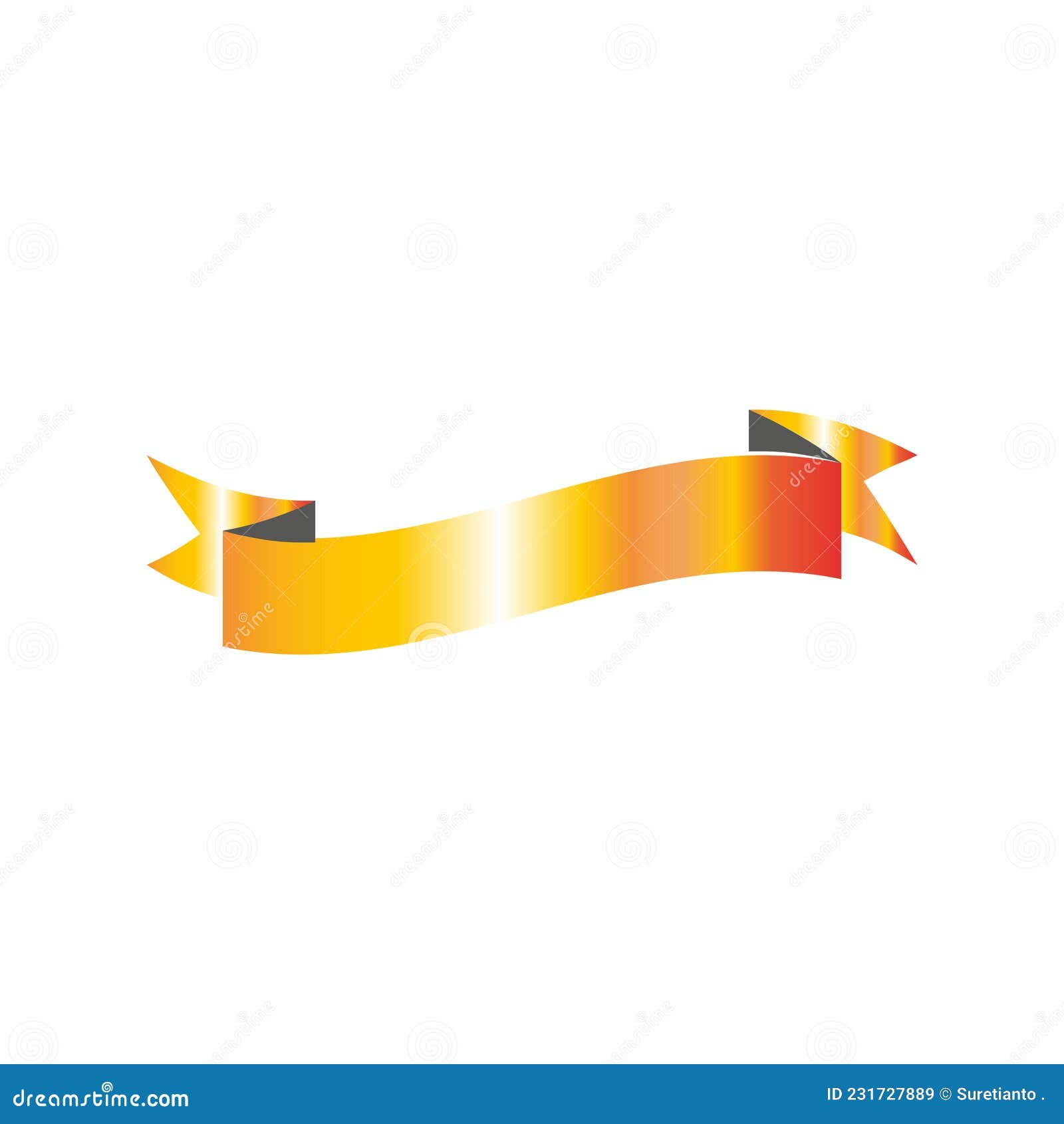 Gold Color Ribbon Illustration Vector Image Stock Vector - Illustration ...