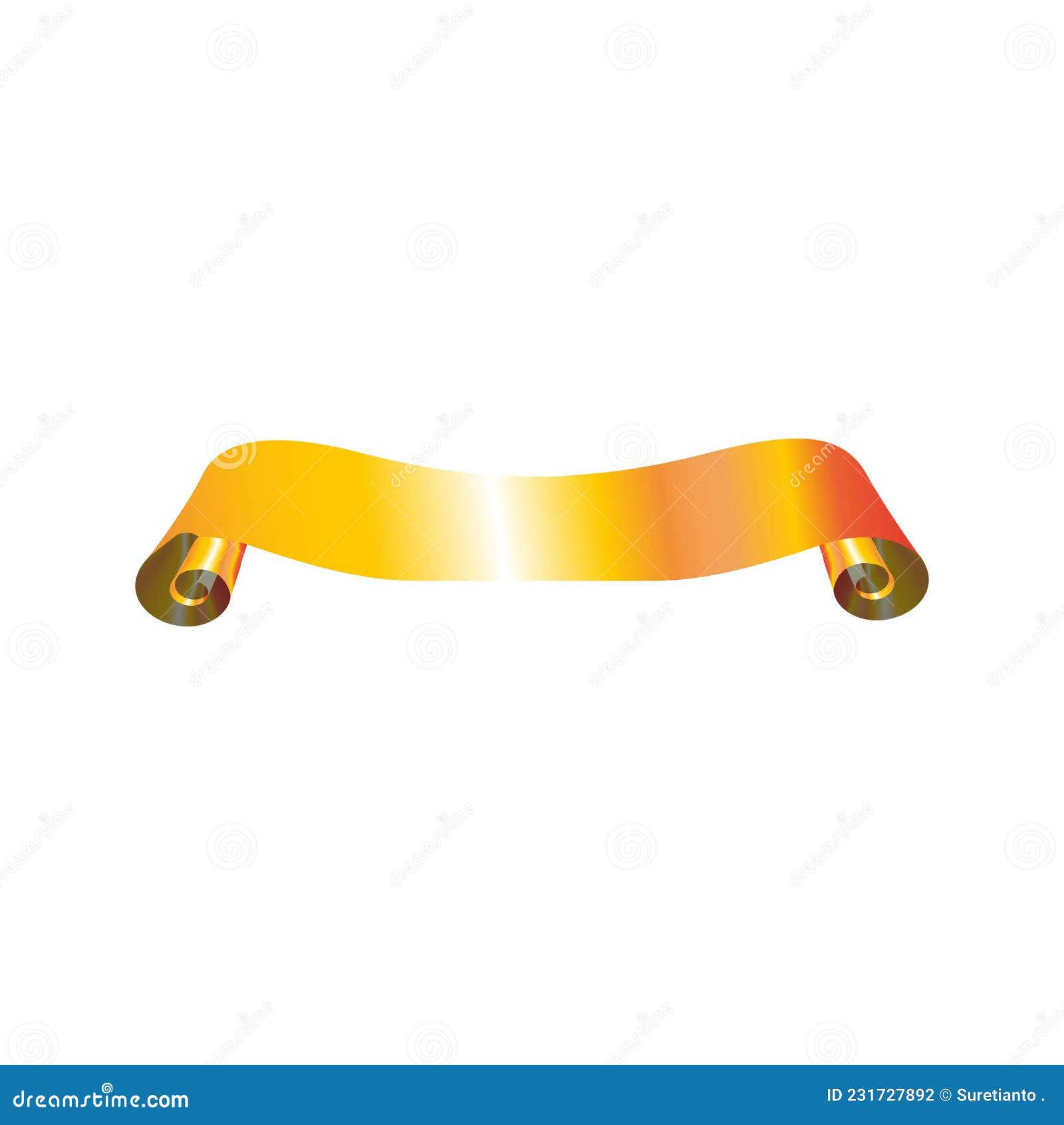 Gold Color Ribbon Illustration Vector Image Stock Vector - Illustration ...