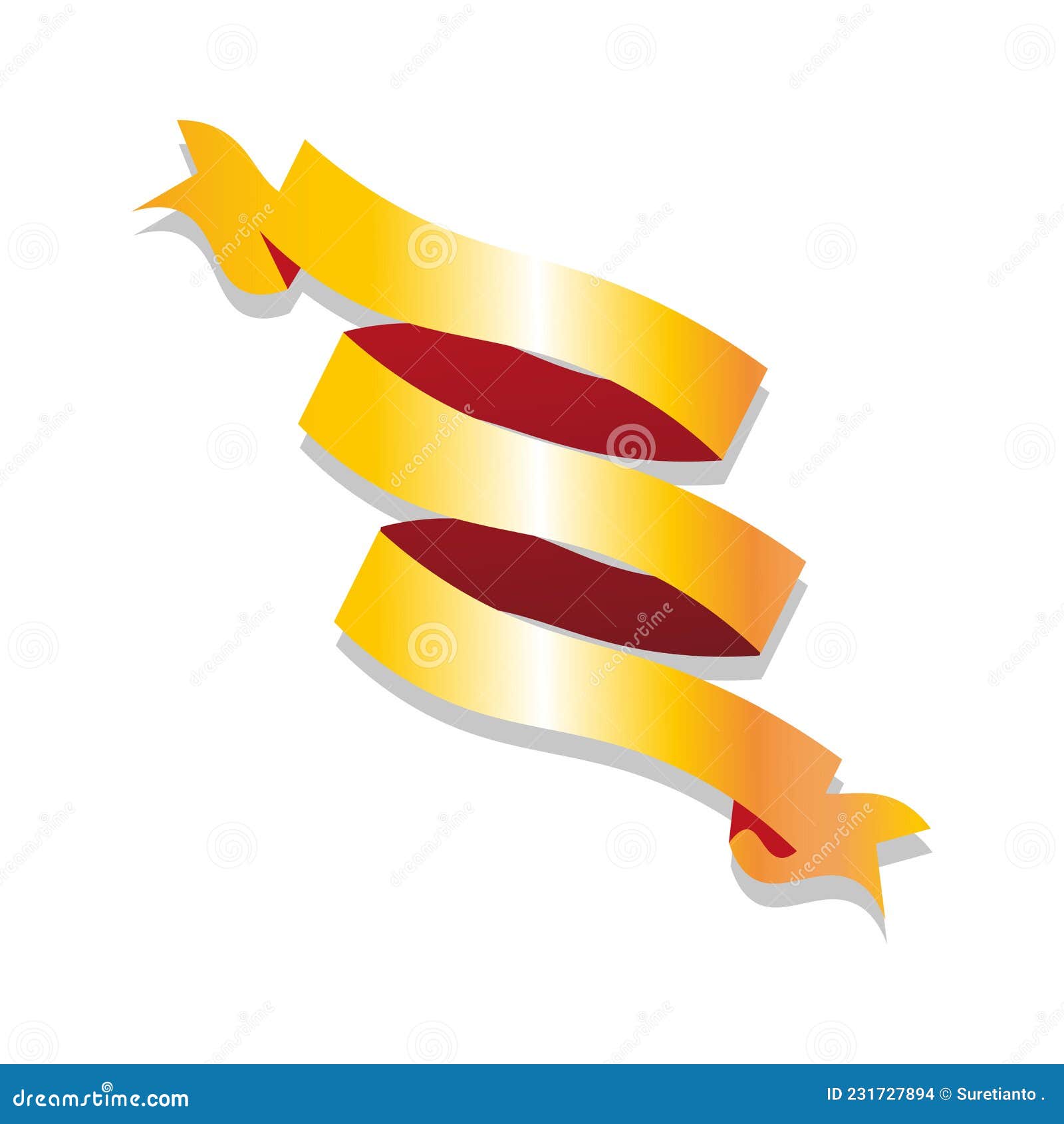 Gold Color Ribbon Illustration Vector Image Stock Vector - Illustration ...