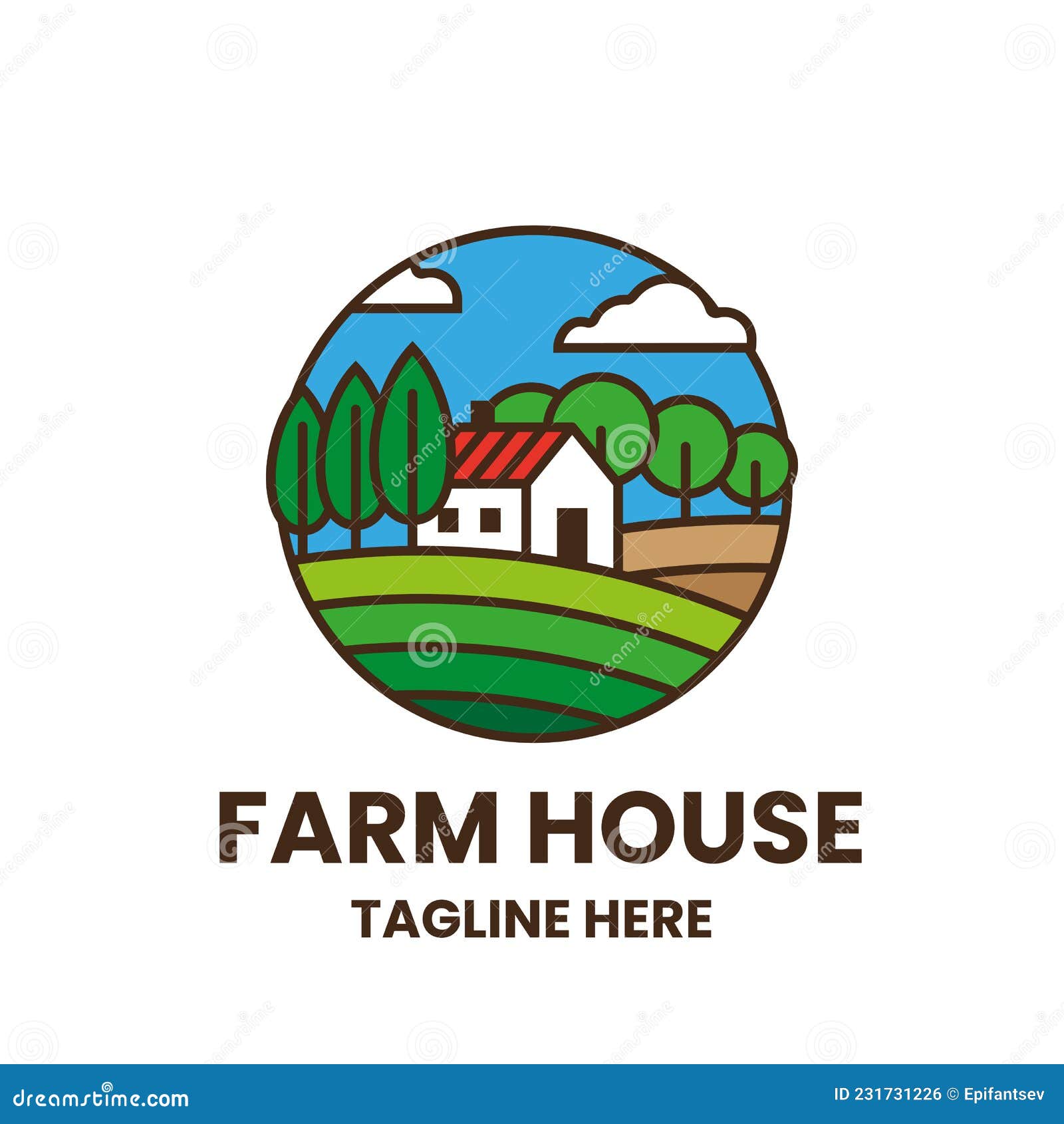 Farmhouse Logo, Agriculture Vector, Black Emblem, Natural Product ...