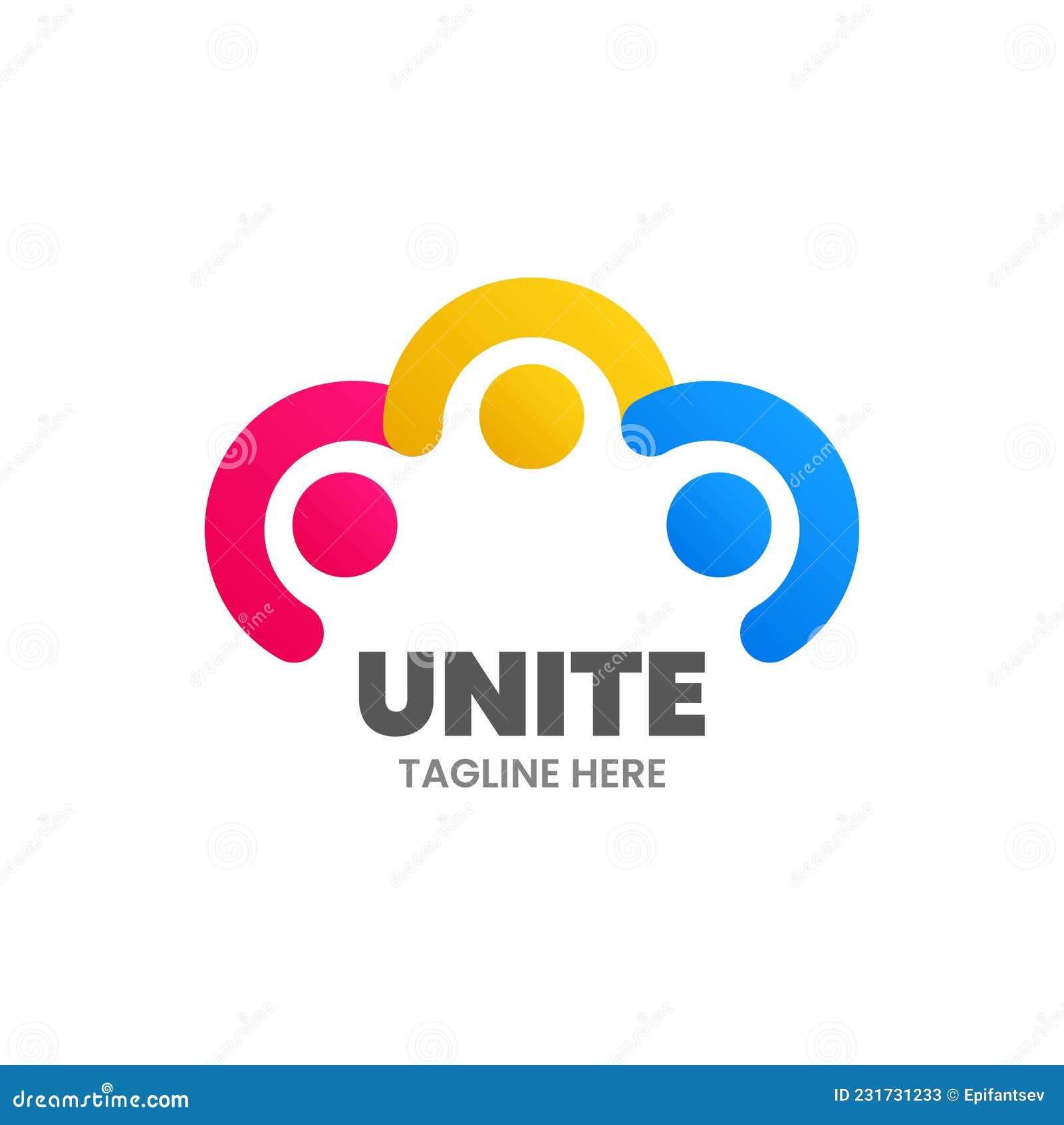 Unite Logo Template. Abstract Group Of People Are Holding Their Hands ...