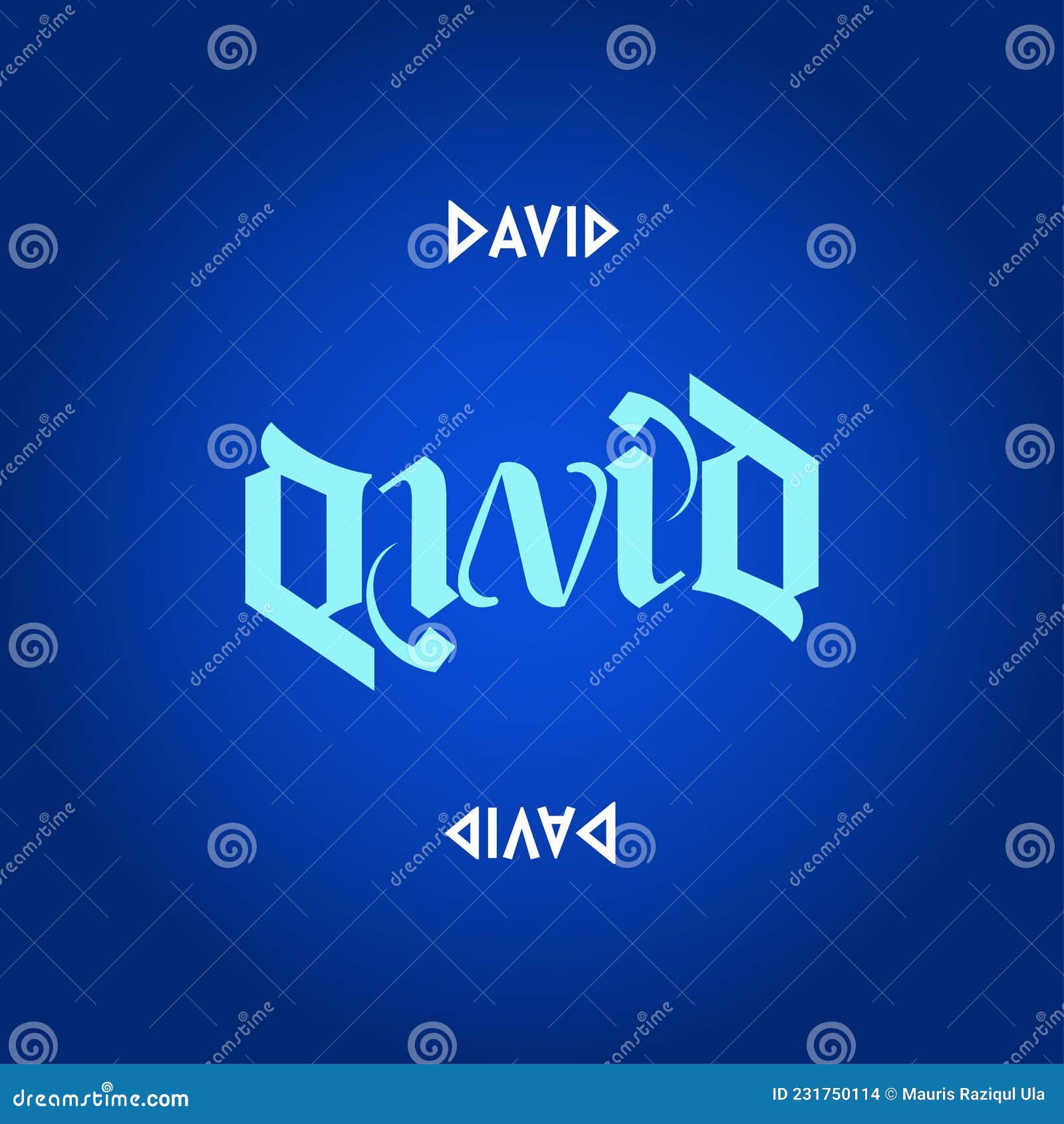 Ambigram of the Name David, a Word Art that Can Be Read from Two Sides ...