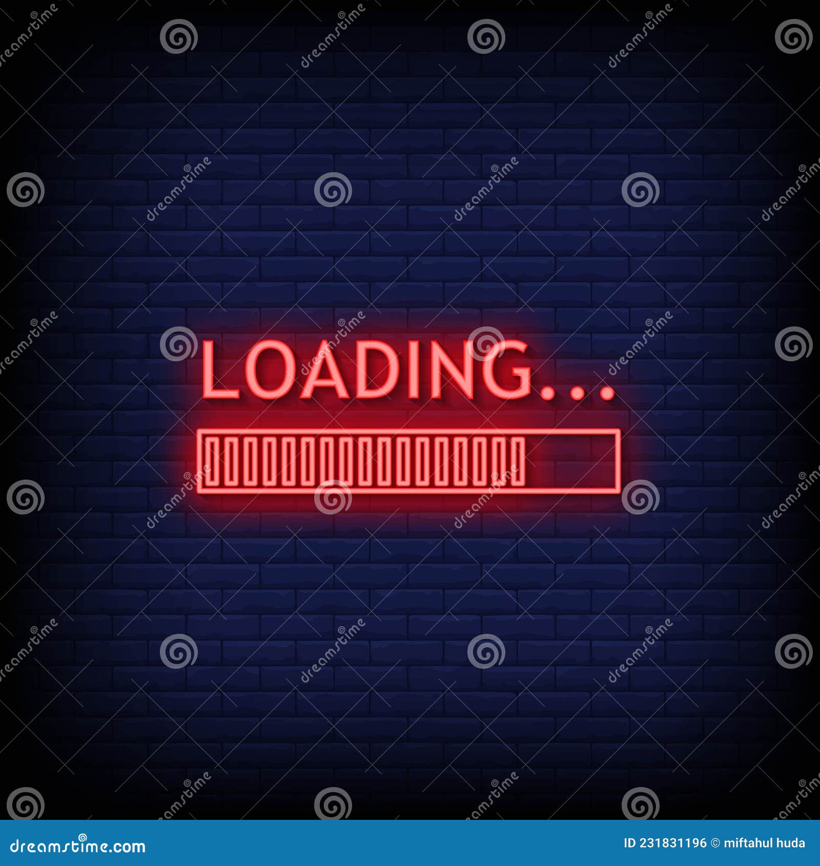 Loading Neon Signs Style Text Vector Stock Vector - Illustration of ...