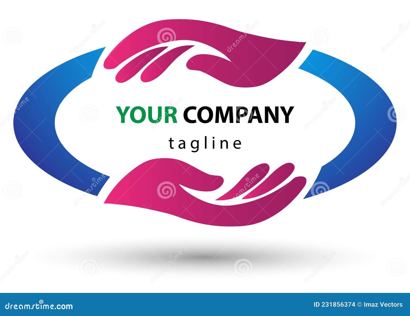 Caring Hand Logo Set. Vector Illustration. Helping Hand Insignia ...