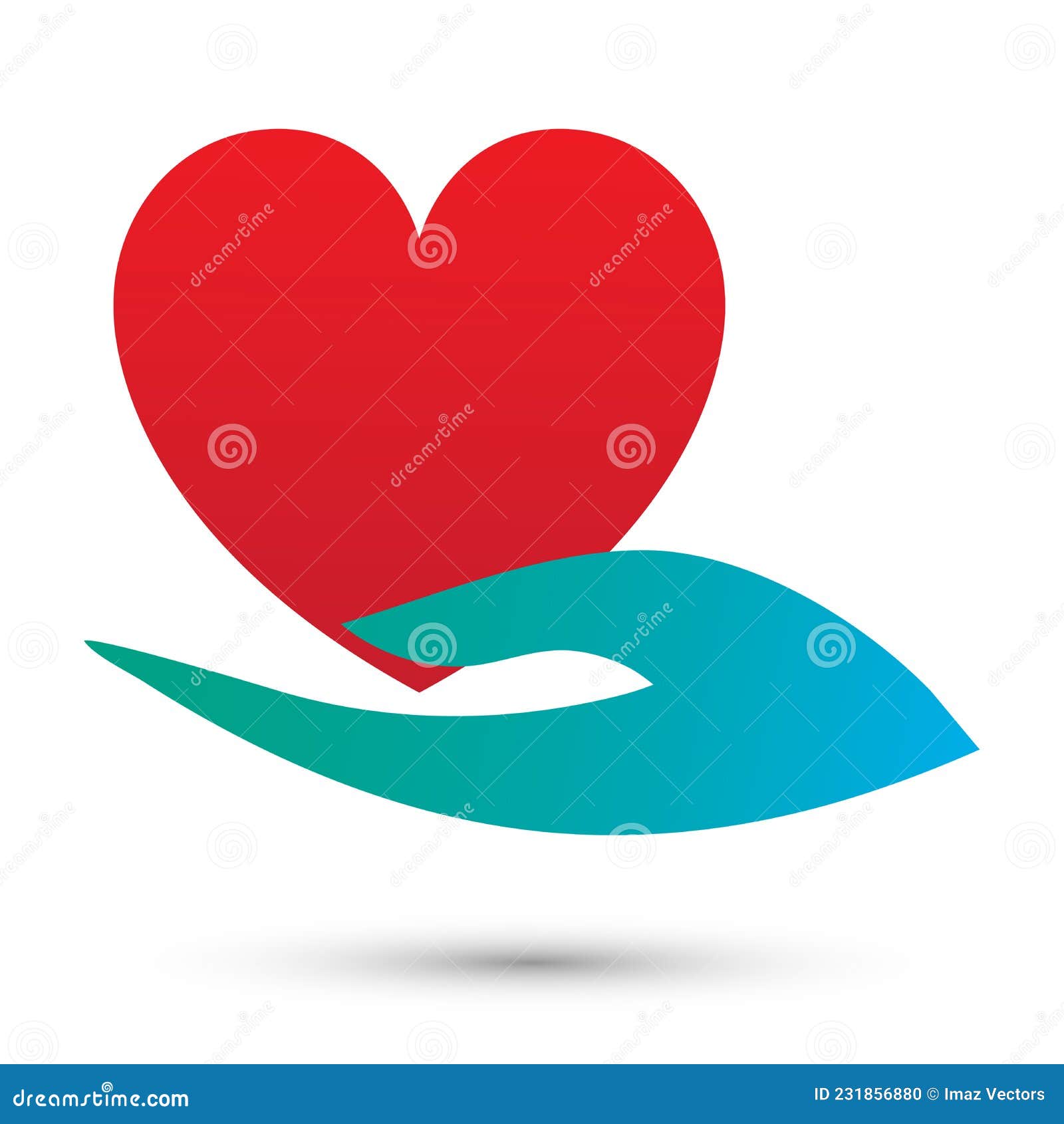 Caring Hand Logo Set. Vector Illustration. Helping Hand Insignia ...