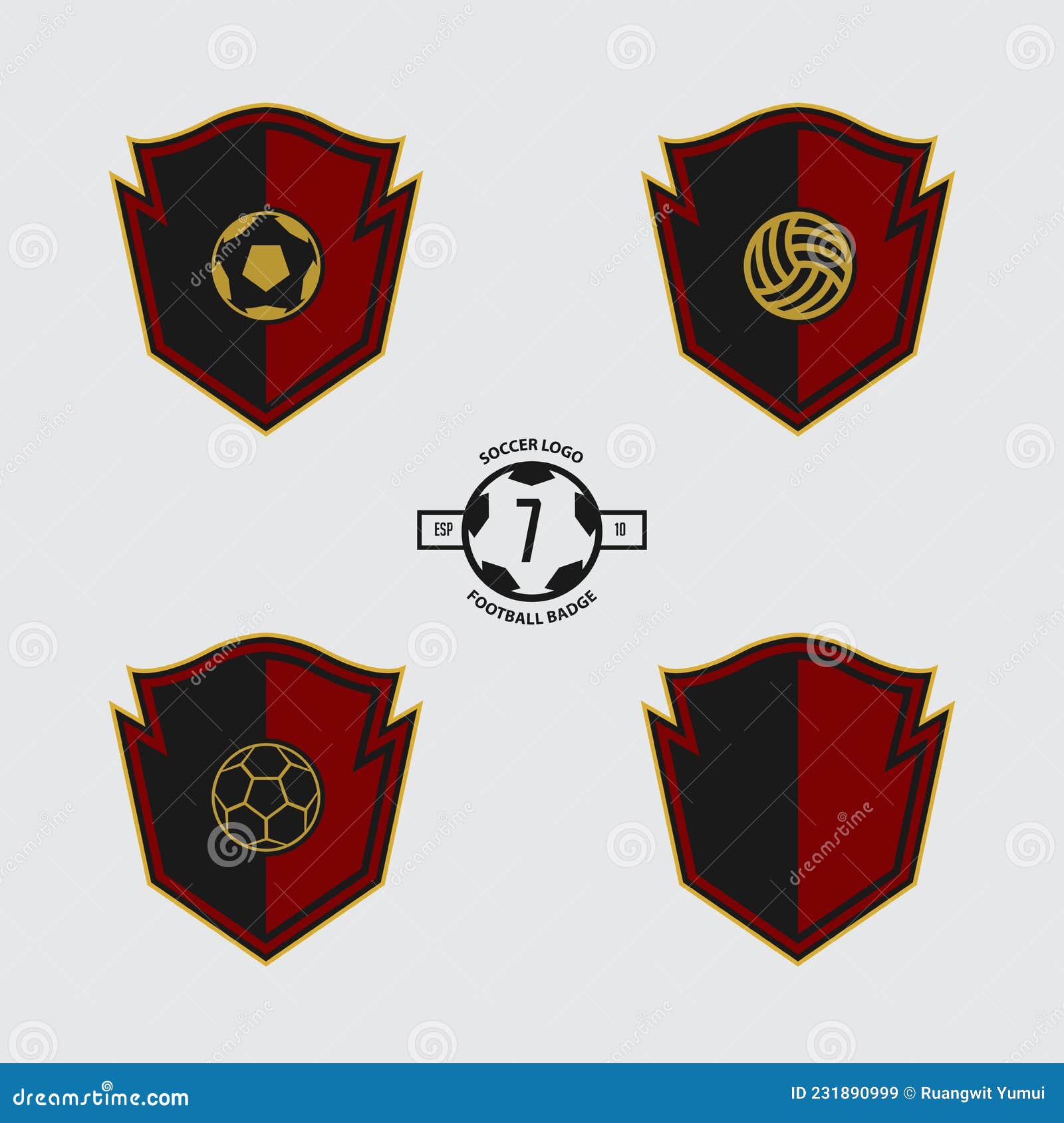 Team Crest Set With Eagle And Skull Vector Illustration | CartoonDealer ...
