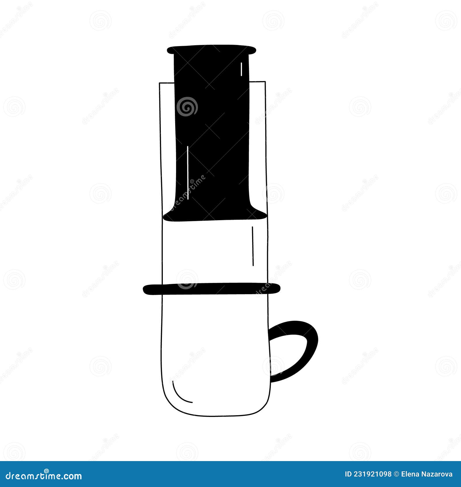 Brewing Coffee Method Vector Illustration. Manual Coffee Making Style ...
