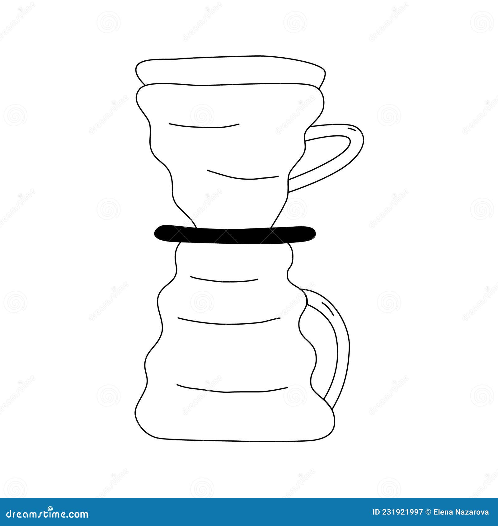 Brewing Coffee Method Vector Illustration. Manual Coffee Making Style ...