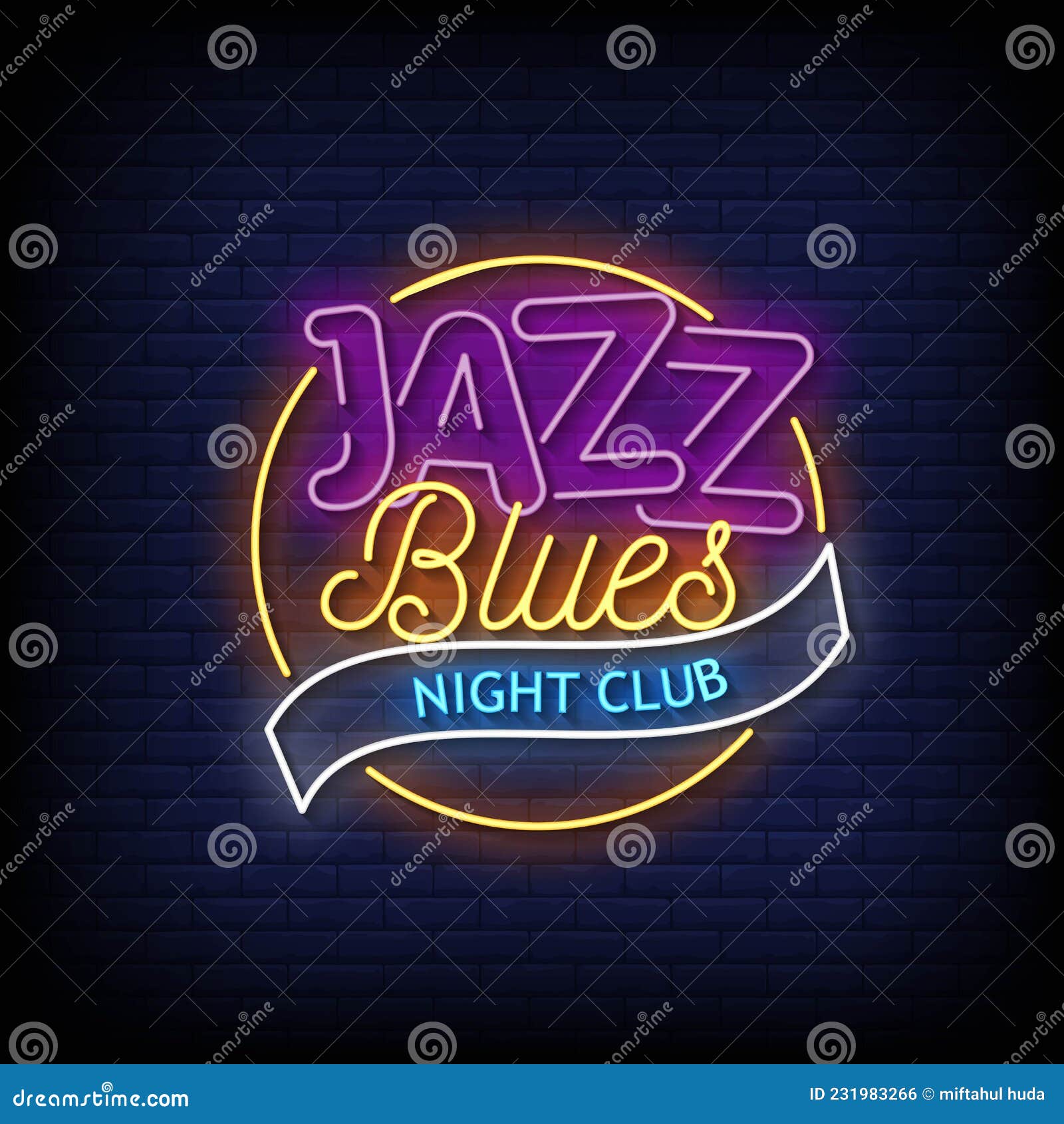 Jazz Blues Night Club Neon Signs Style Text Vector Stock Vector ...