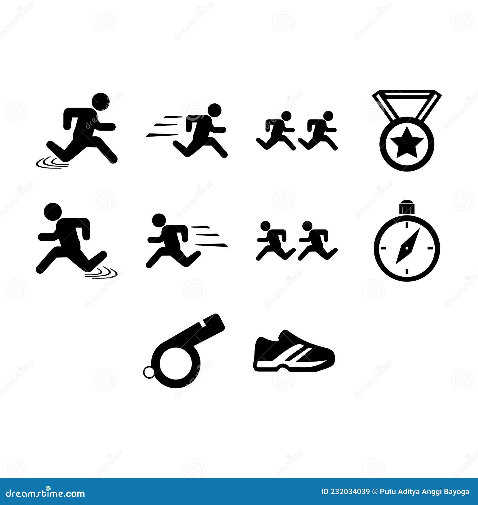 Running icon set stock vector. Illustration of running - 232034039