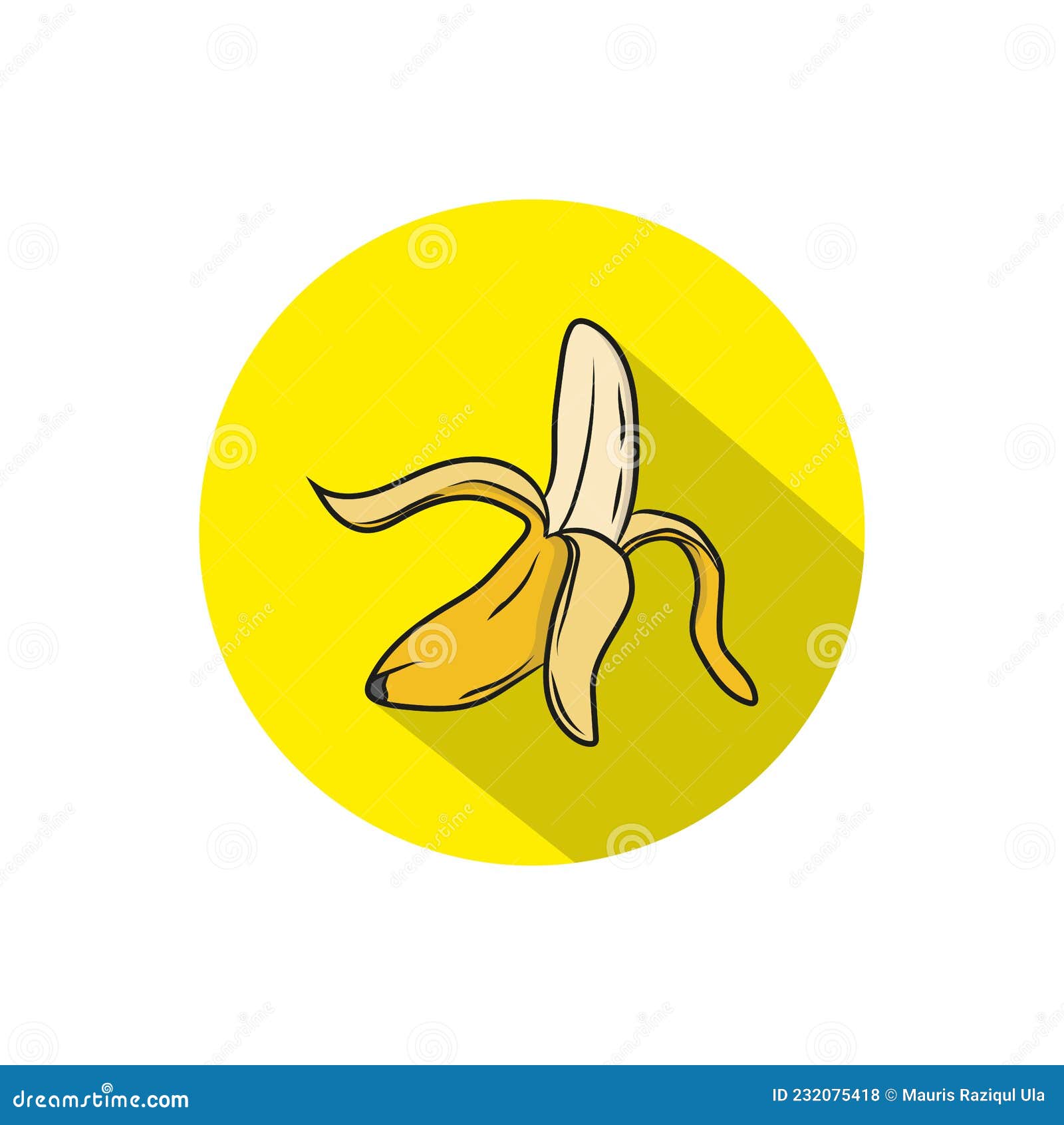 Flat Design or Simple Half-open Banana Logo Stock Vector - Illustration ...