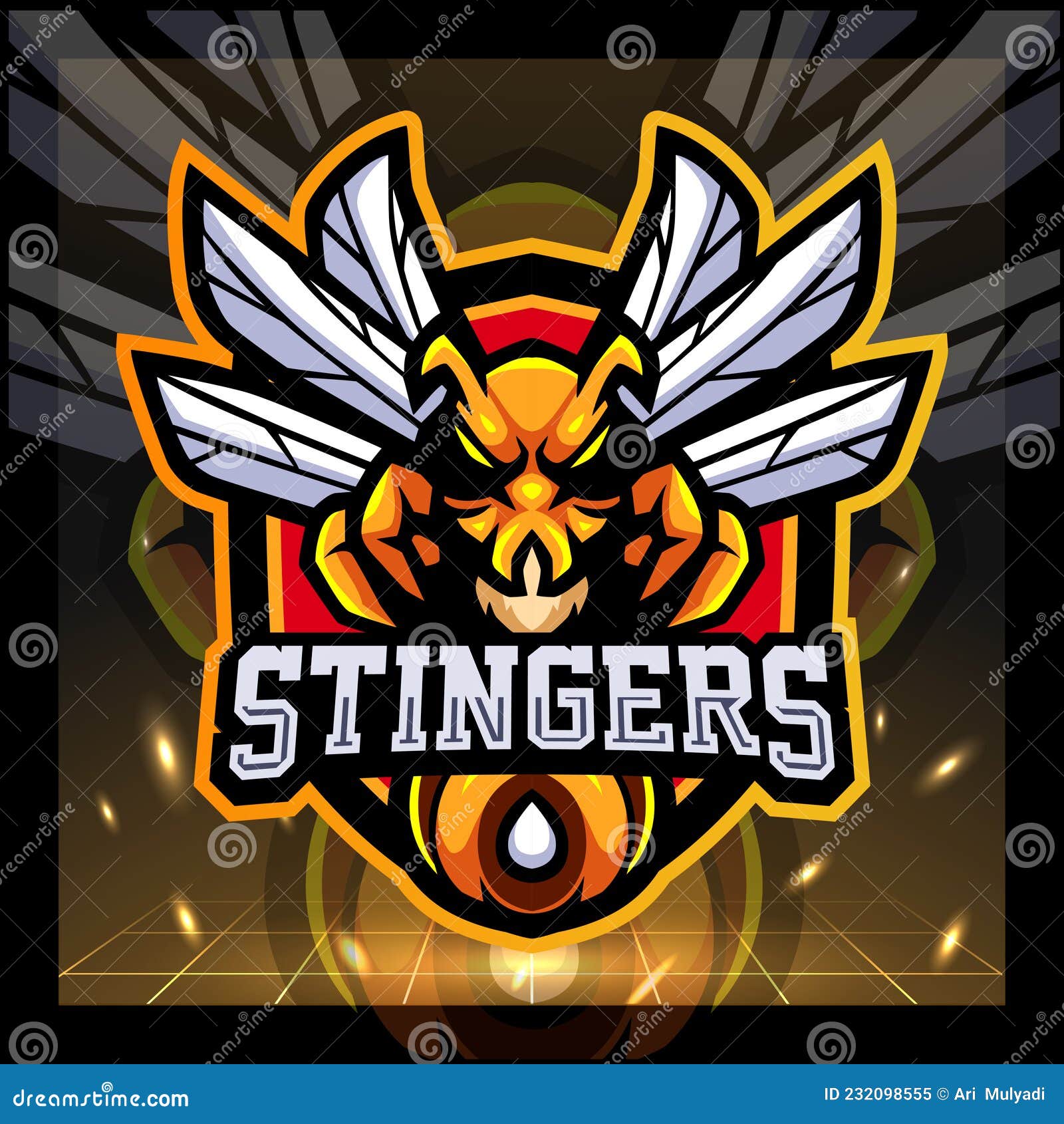 Stinger Mascot Esport Logo Design Vector Illustration | CartoonDealer ...