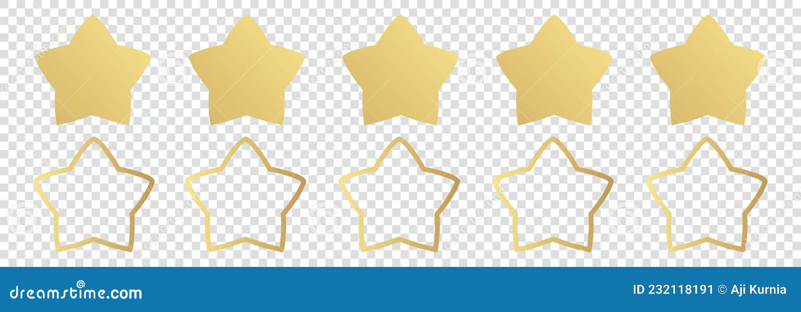 Five Gold Star Product Quality Rating. Golden Star Vector Icons. Stars ...