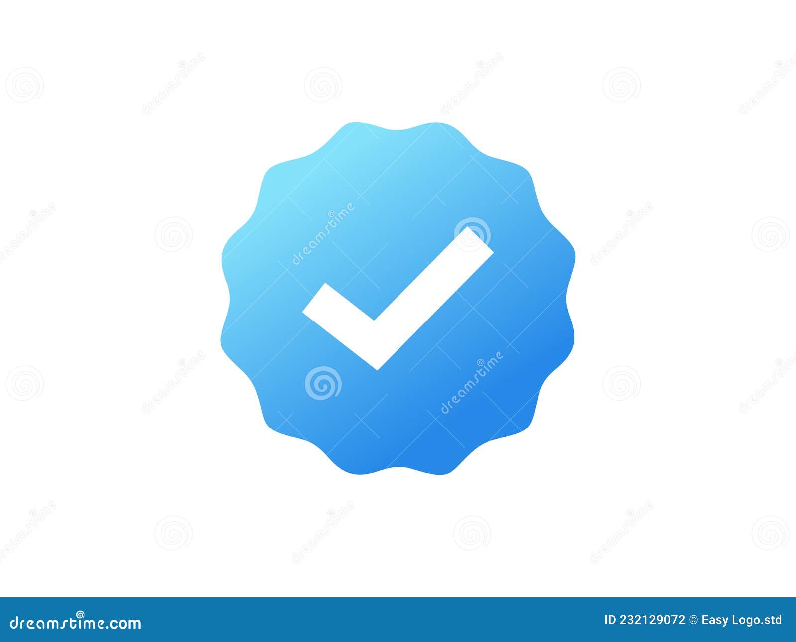 Modern Approved Icon. White Arrow Check Mark with Blue Circle Shape ...