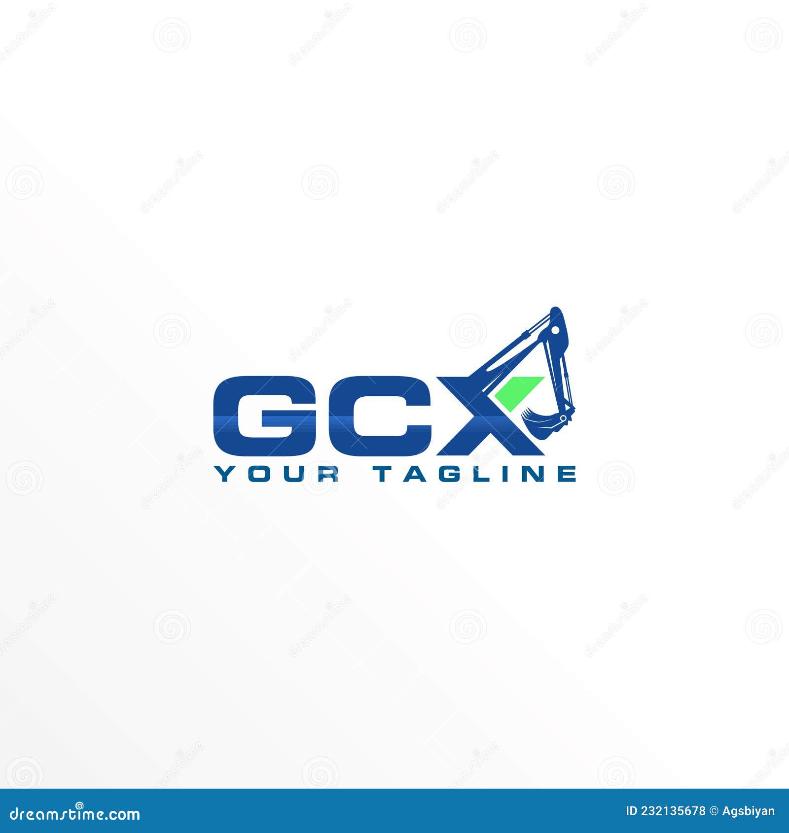 Letter GCX Logo Free Vector Stock. Excavator Hand on X Abstract Design ...
