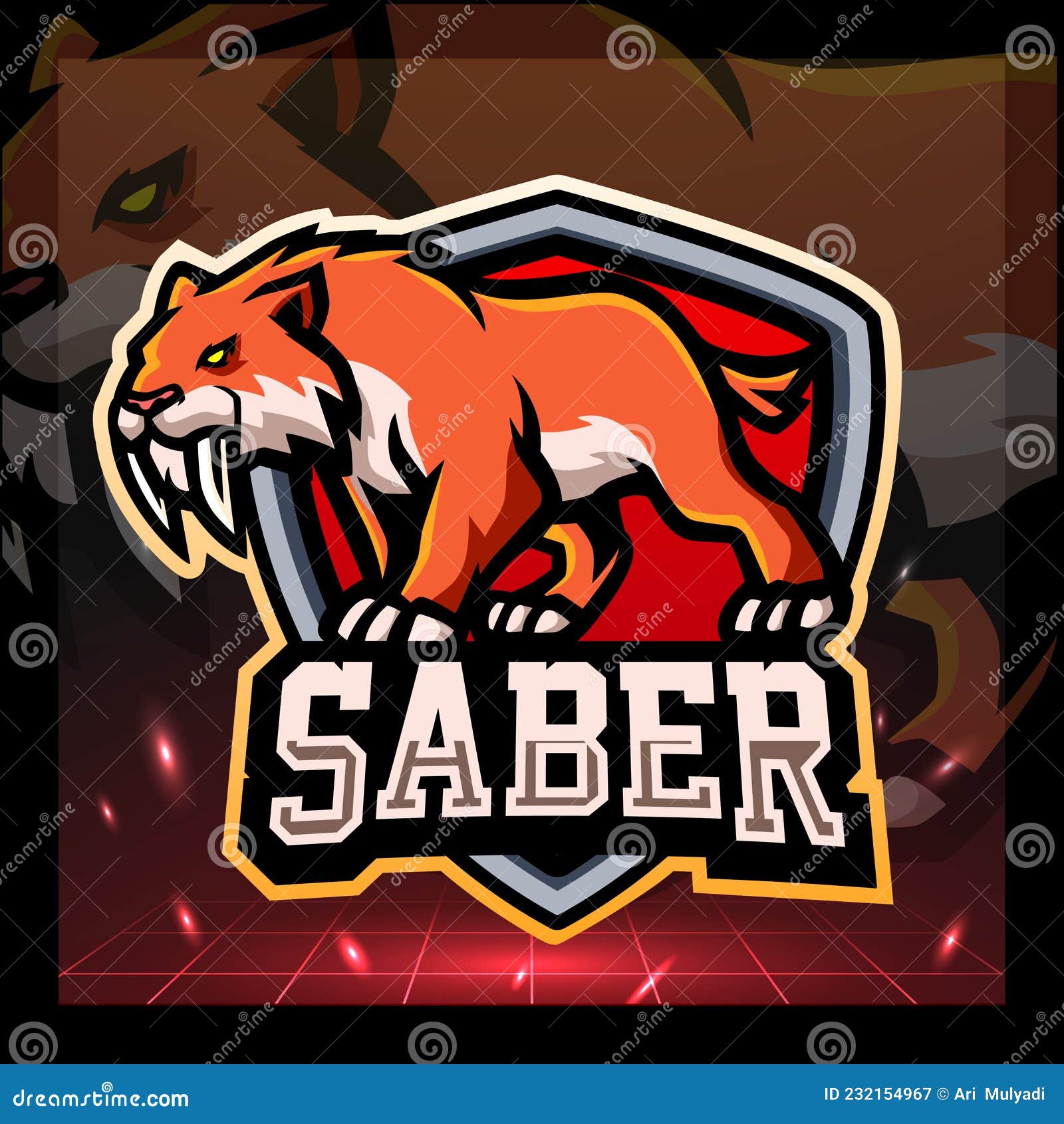Sabretooth Mascot Sport Logo Style Cartoon Vector | CartoonDealer.com ...
